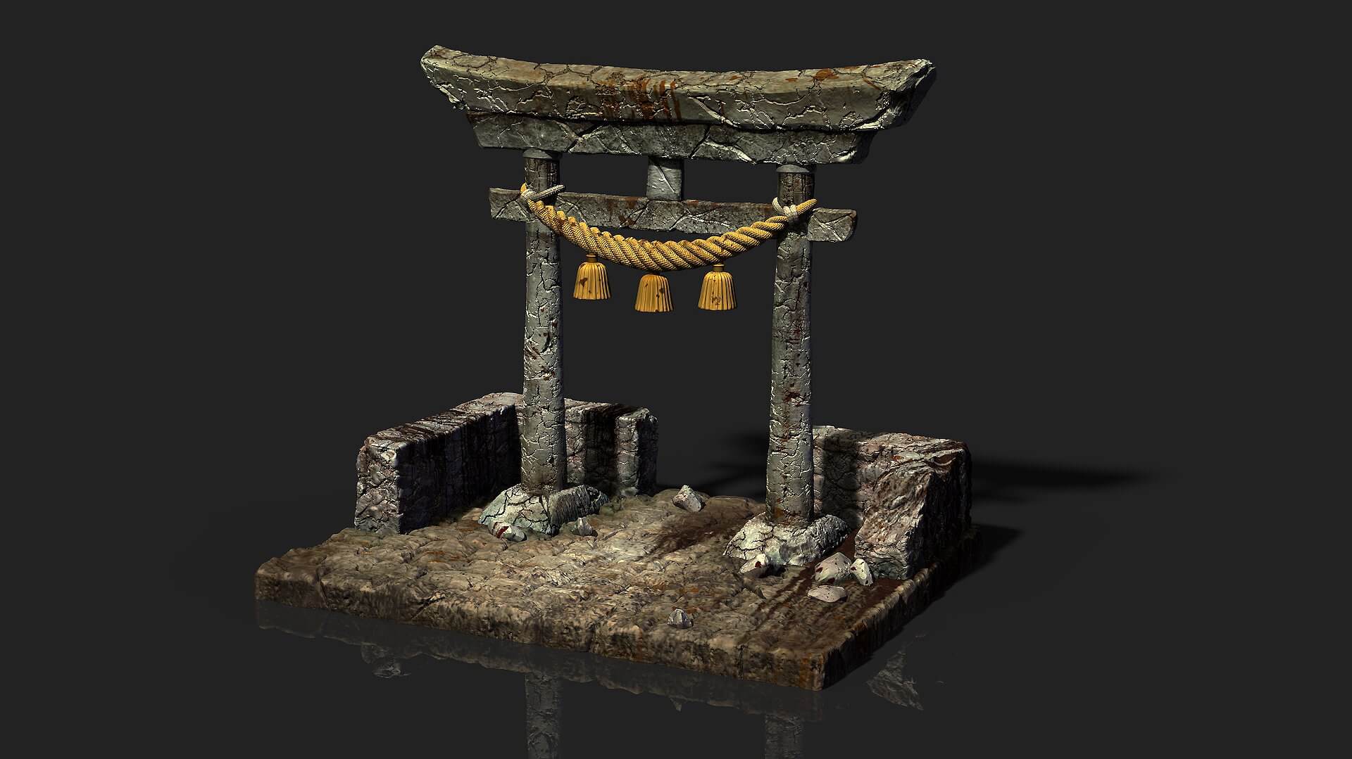 Japanese Torii Gate - Custom Base For Miniature and Figure 3D Model by ...