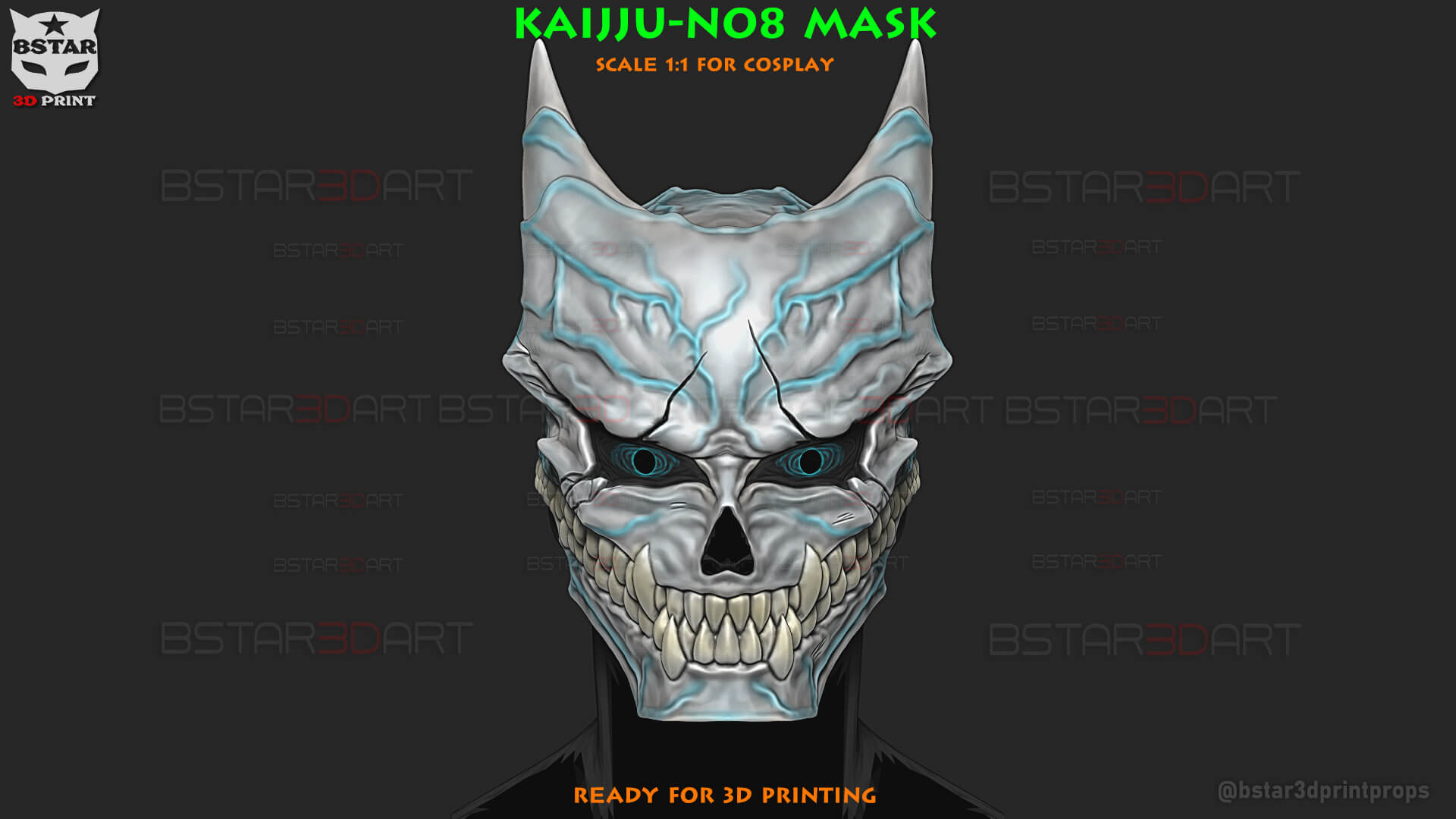 Kaiju No 8 Mask - Kafka Hibino Cosplay 3D Print Model by blackstar90