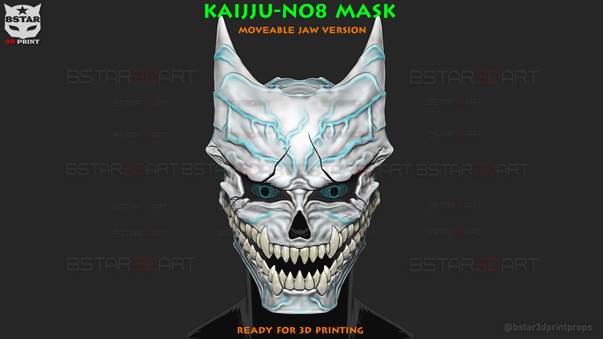 Kaiju No 8 Mask- Moveable Jaw Version - Kafka Hibino Cosplay 3D Model ...