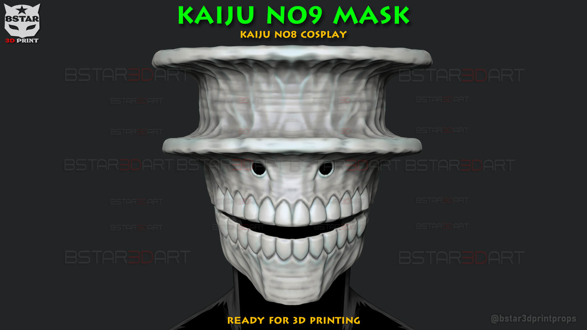 Kaiju No 9 Mask - Kaiju No 8 Anime Cosplay 3D Model by blackstar90