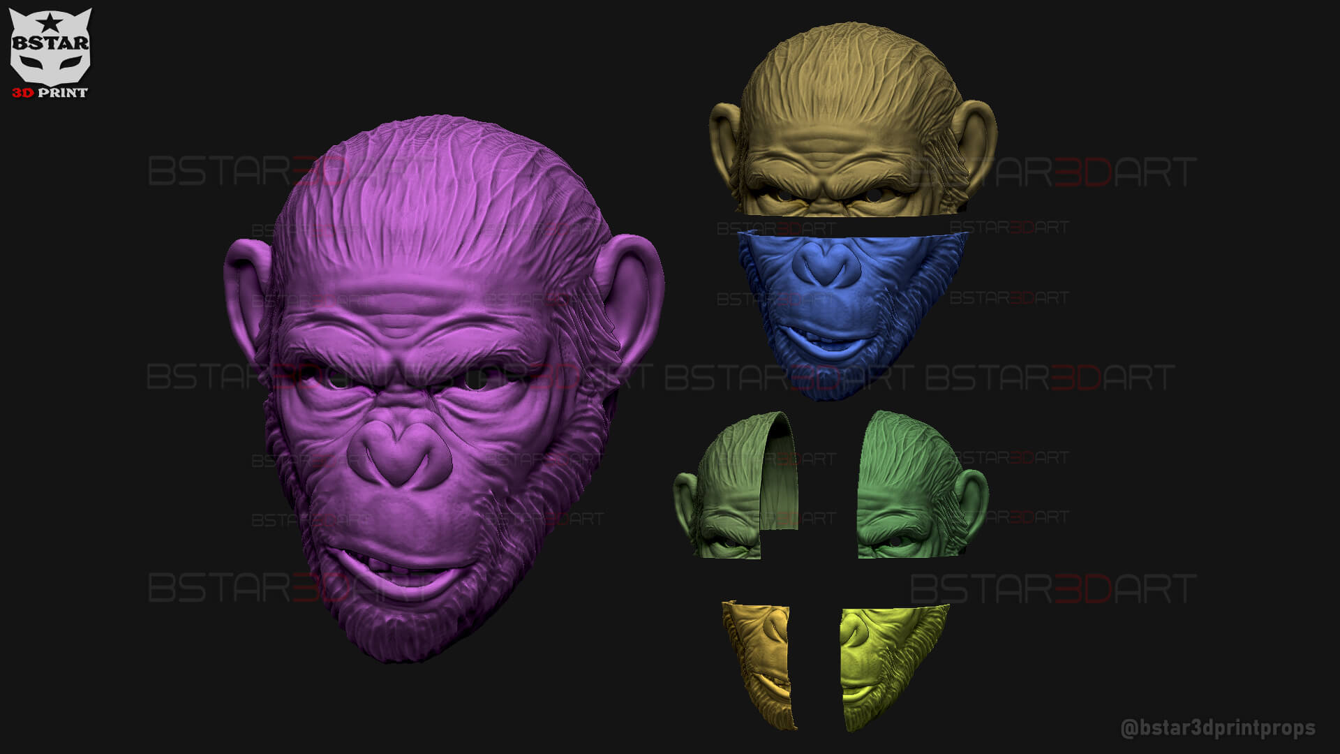 King Monkey Mask - Kingdom of The Planet of The Apes 3D Print Model by ...