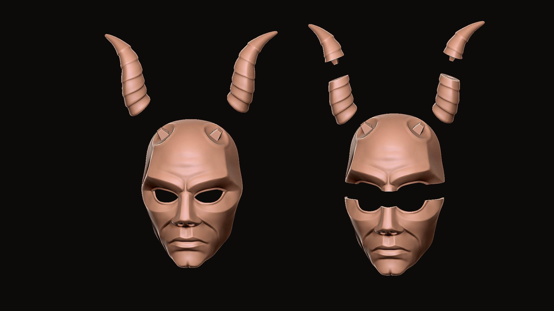 Krampus Devil Mask - Satan Mask - Demon Mask 3D Model by blackstar90