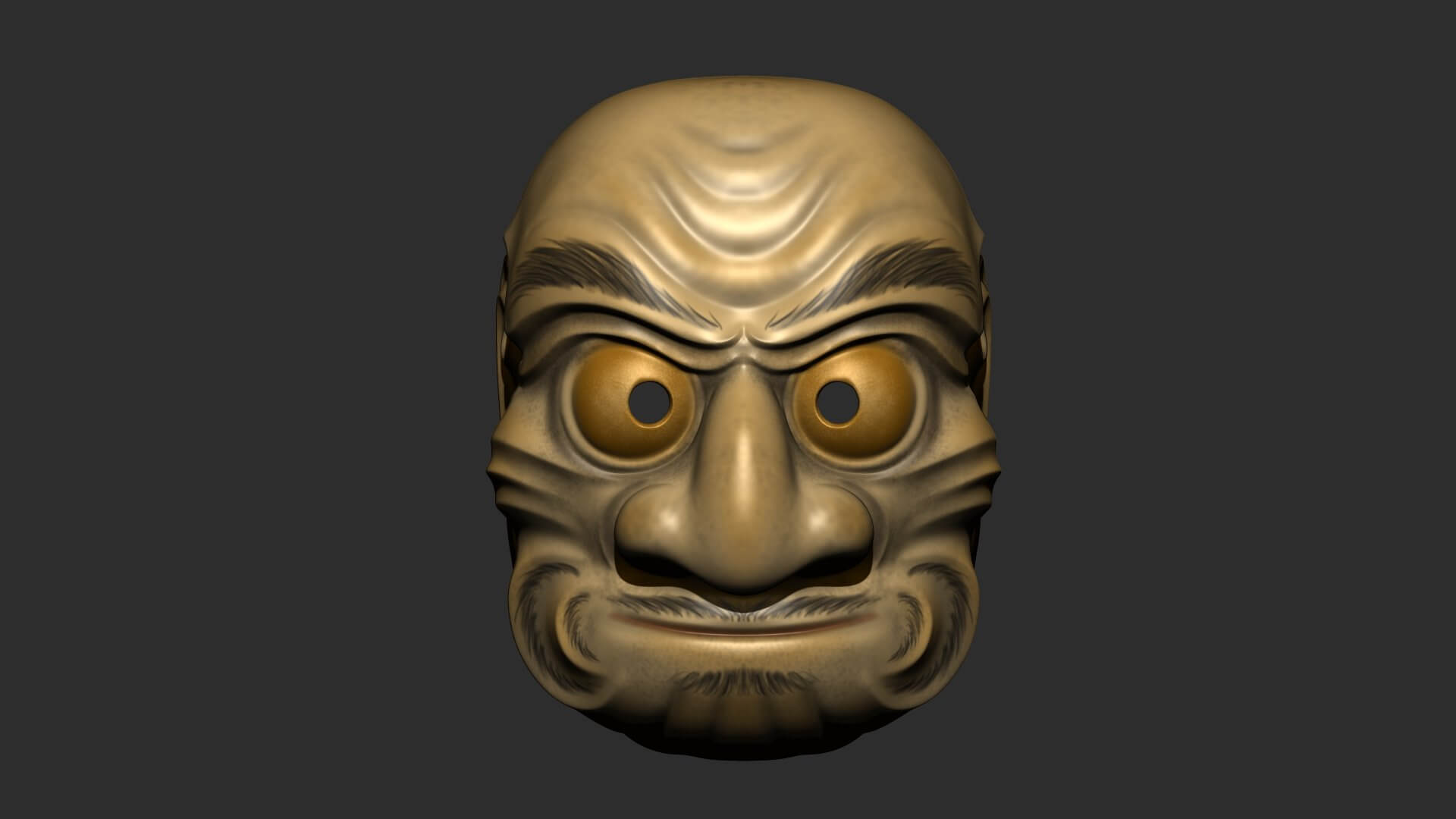 Japanese Kumasaka Mask - Noh Mask 3D Model by blackstar90