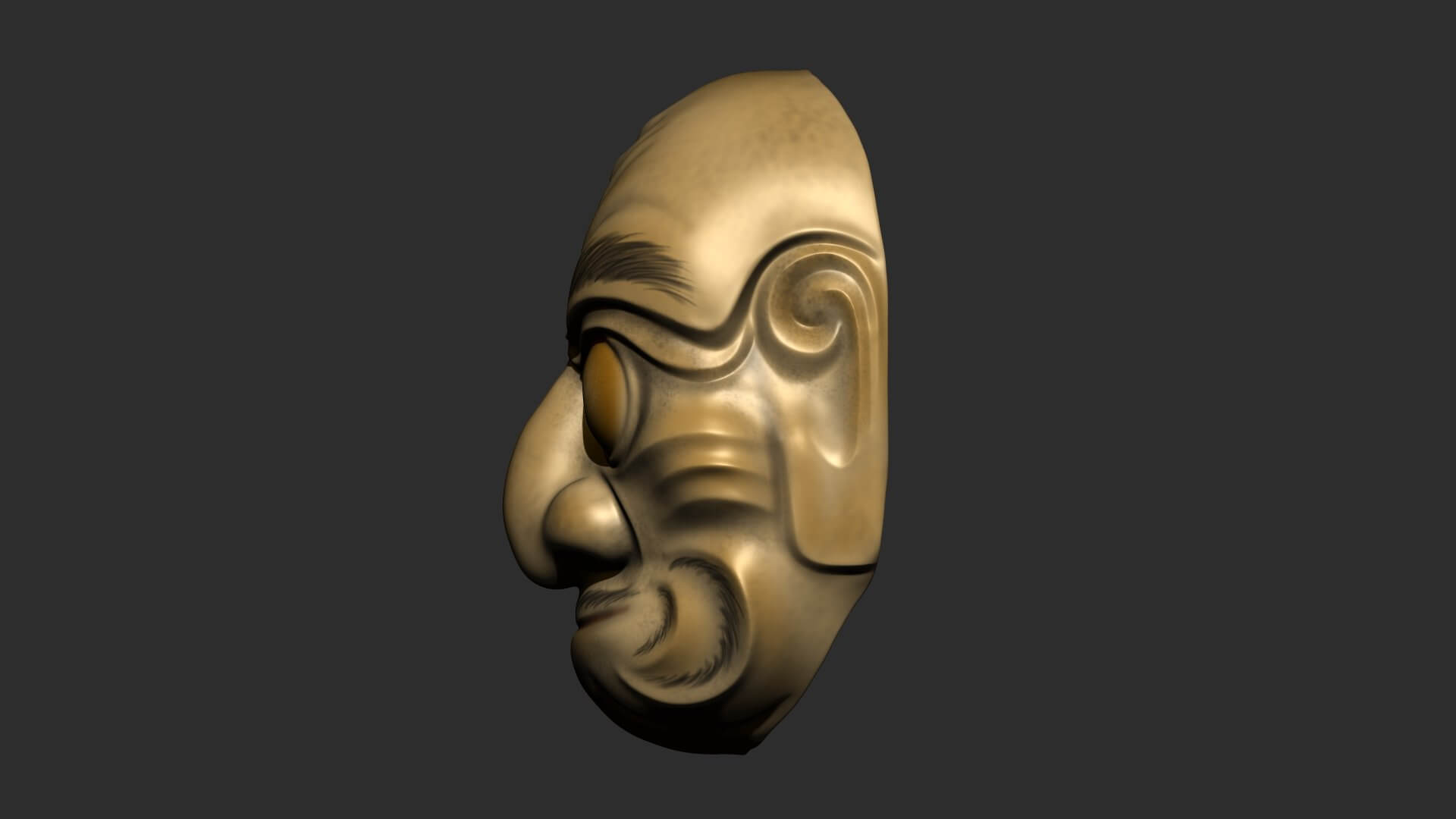 Japanese Kumasaka Mask - Noh Mask 3D Model by blackstar90