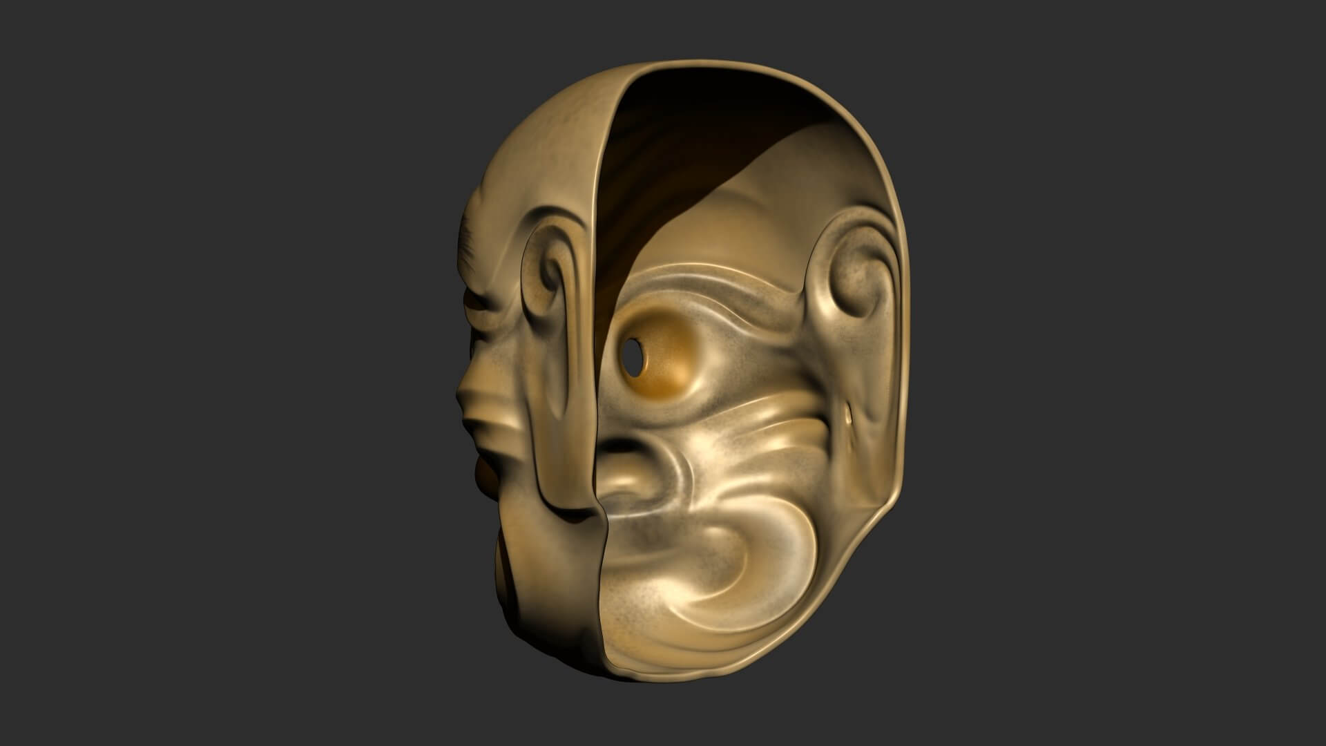 Japanese Kumasaka Mask - Noh Mask 3D Model by blackstar90