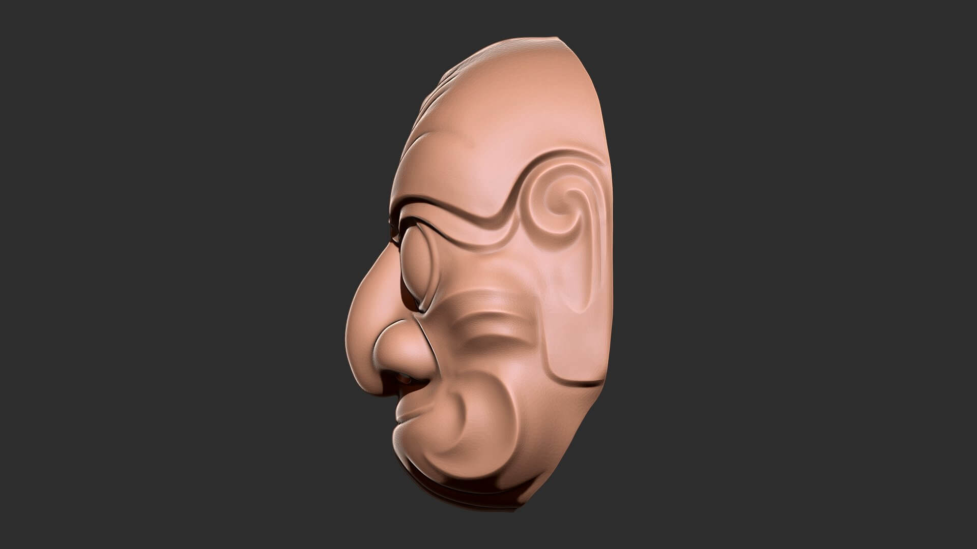 Japanese Kumasaka Mask - Noh Mask 3D Model by blackstar90