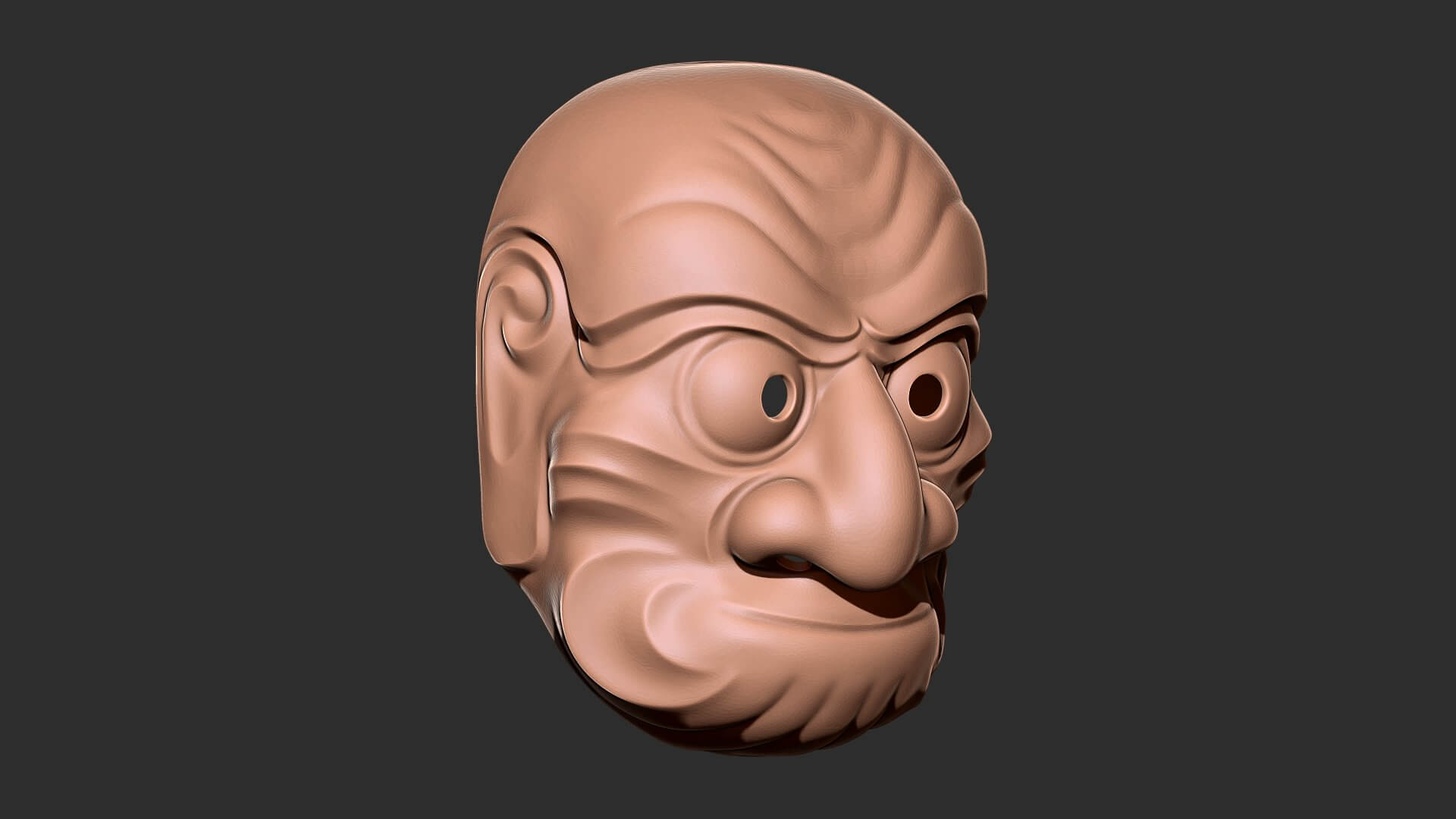 Japanese Kumasaka Mask - Noh Mask 3D Model by blackstar90