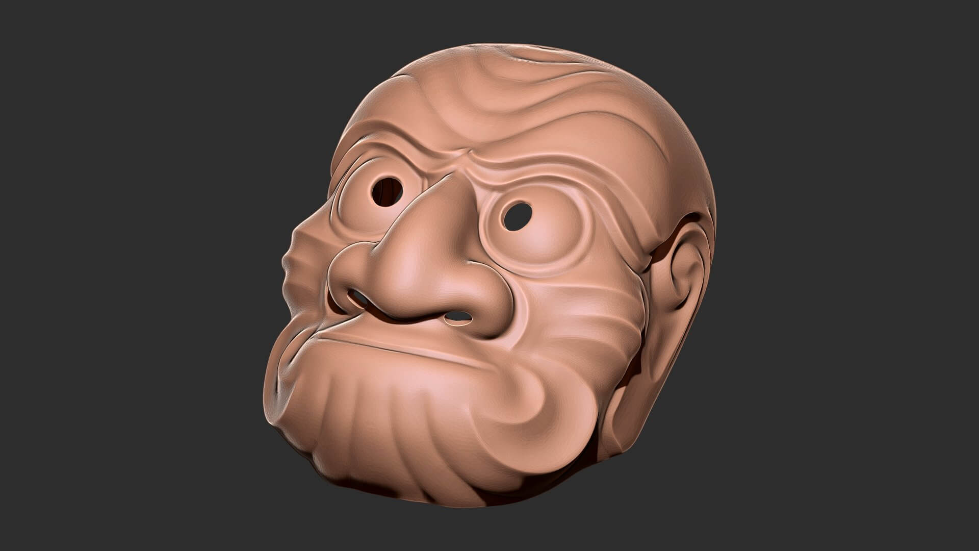 Japanese Kumasaka Mask - Noh Mask 3D Model by blackstar90