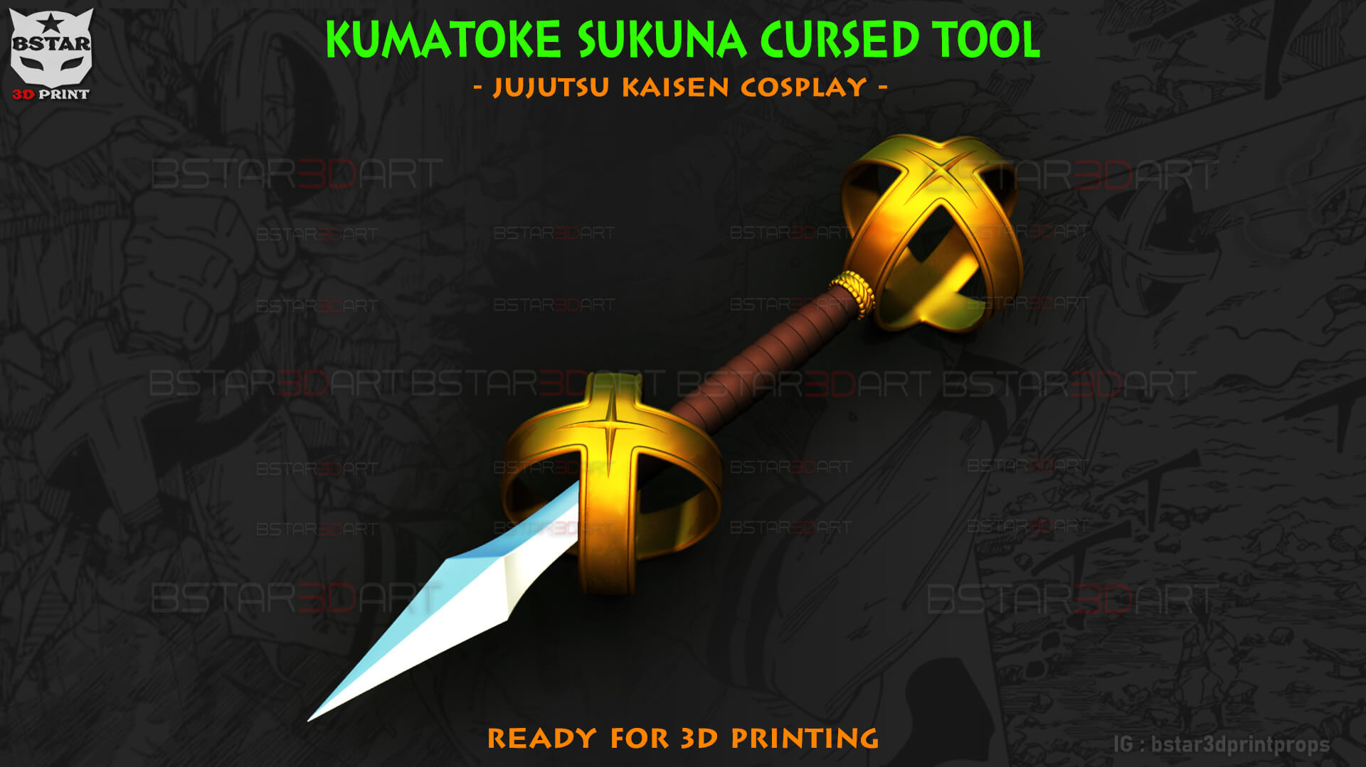Kumatoke Sukuna Cursed Tool - Jujutsu Kaisen Cosplay 3D Model by blackstar90