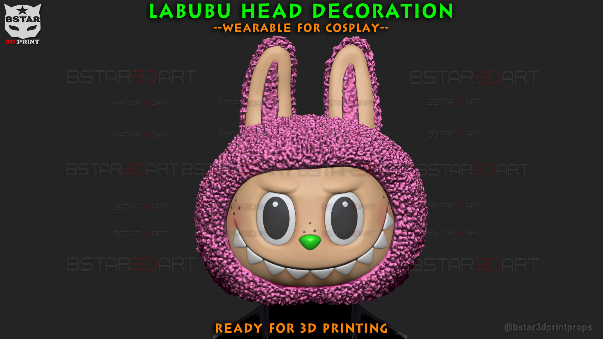 Labubu Head High Quality for Decoration and Wearable Cosplay - 3D Model ...