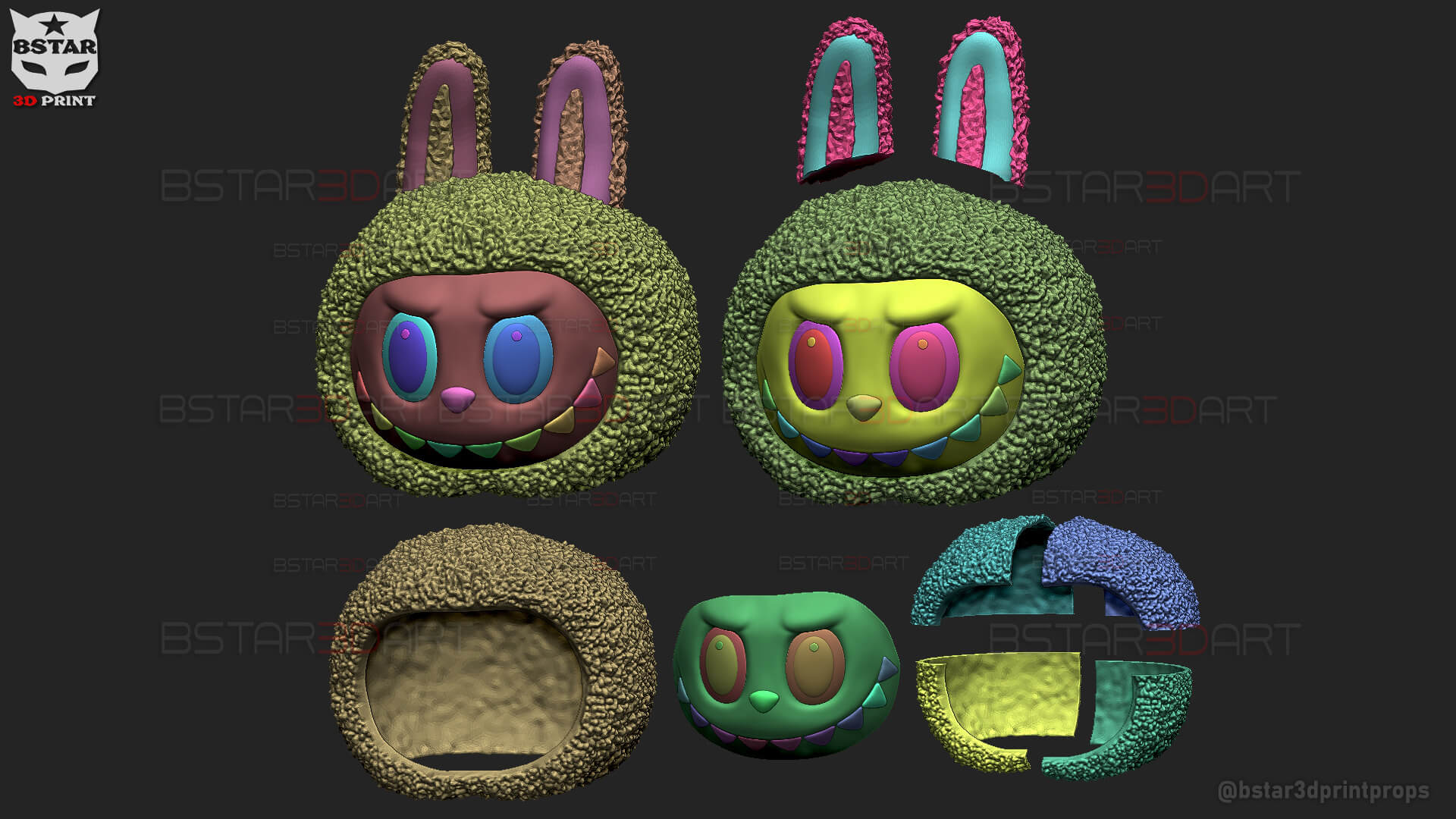 Labubu Head High Quality for Decoration and Wearable Cosplay - 3D Model ...