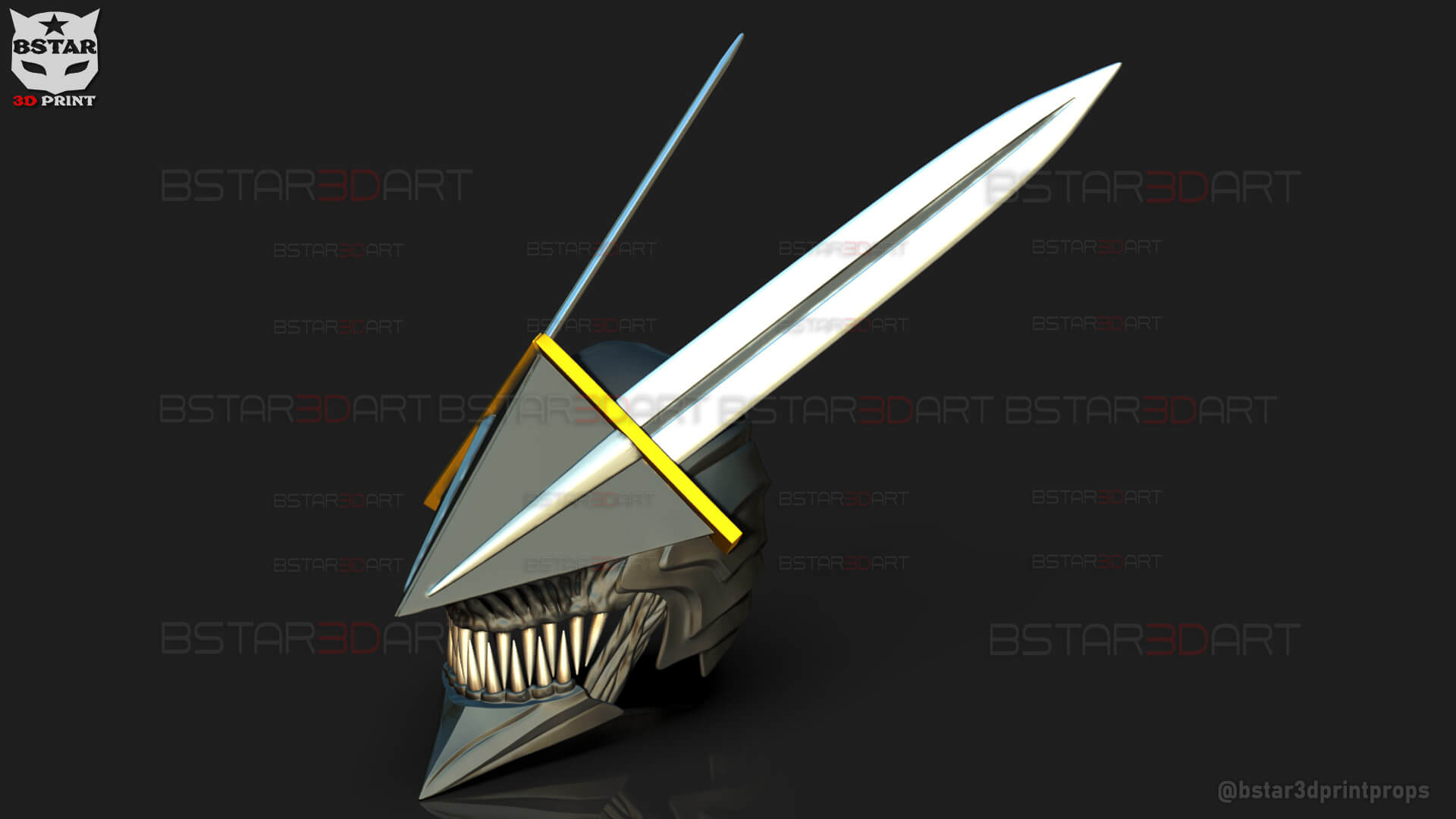 Long Sword Devil Helmet - Chainsaw Man Cosplay 3D Model by blackstar90