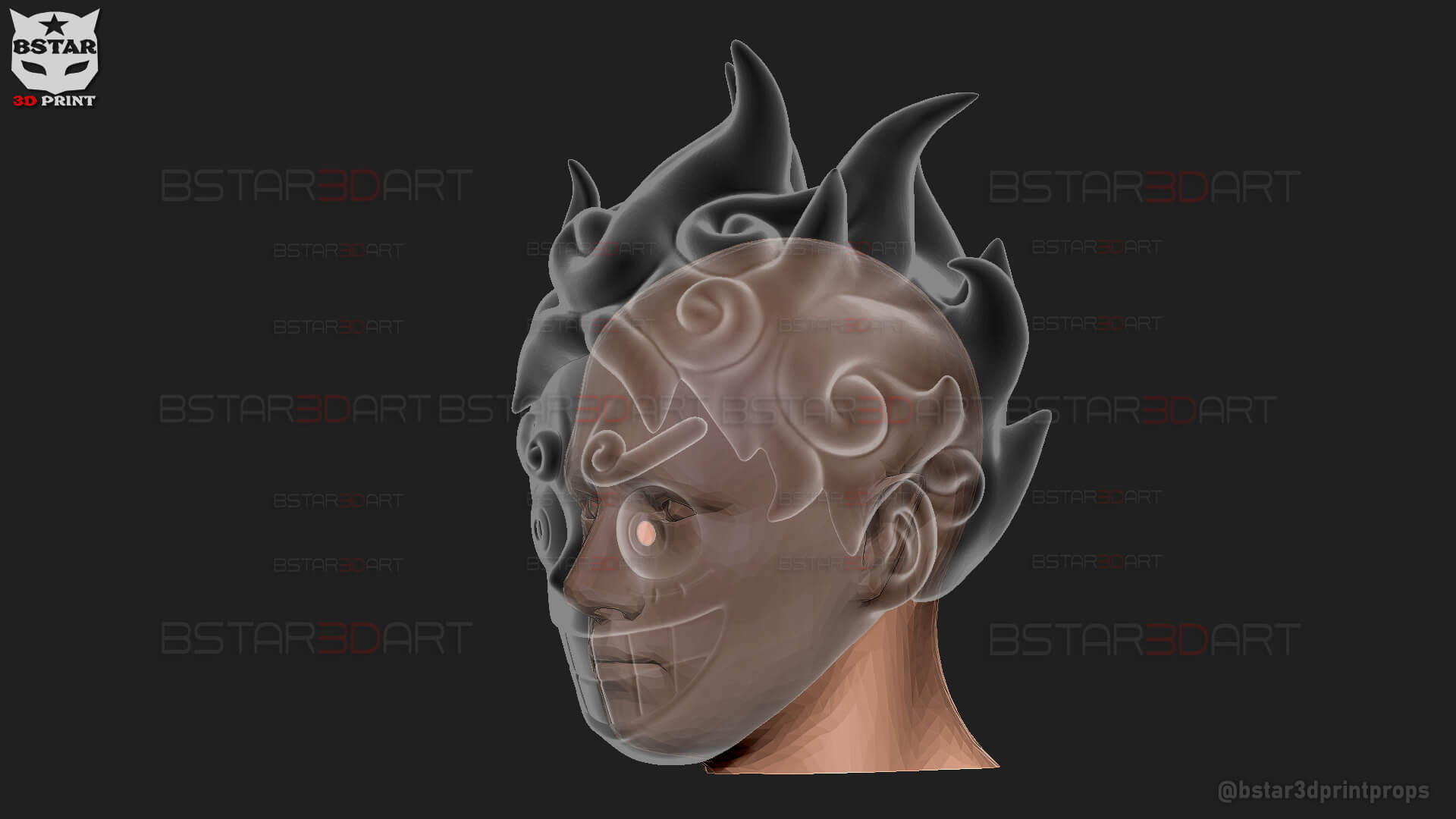 Luffy Gear 5 Head Mask Wearable - One Piece Cosplay 3D Model by blackstar90