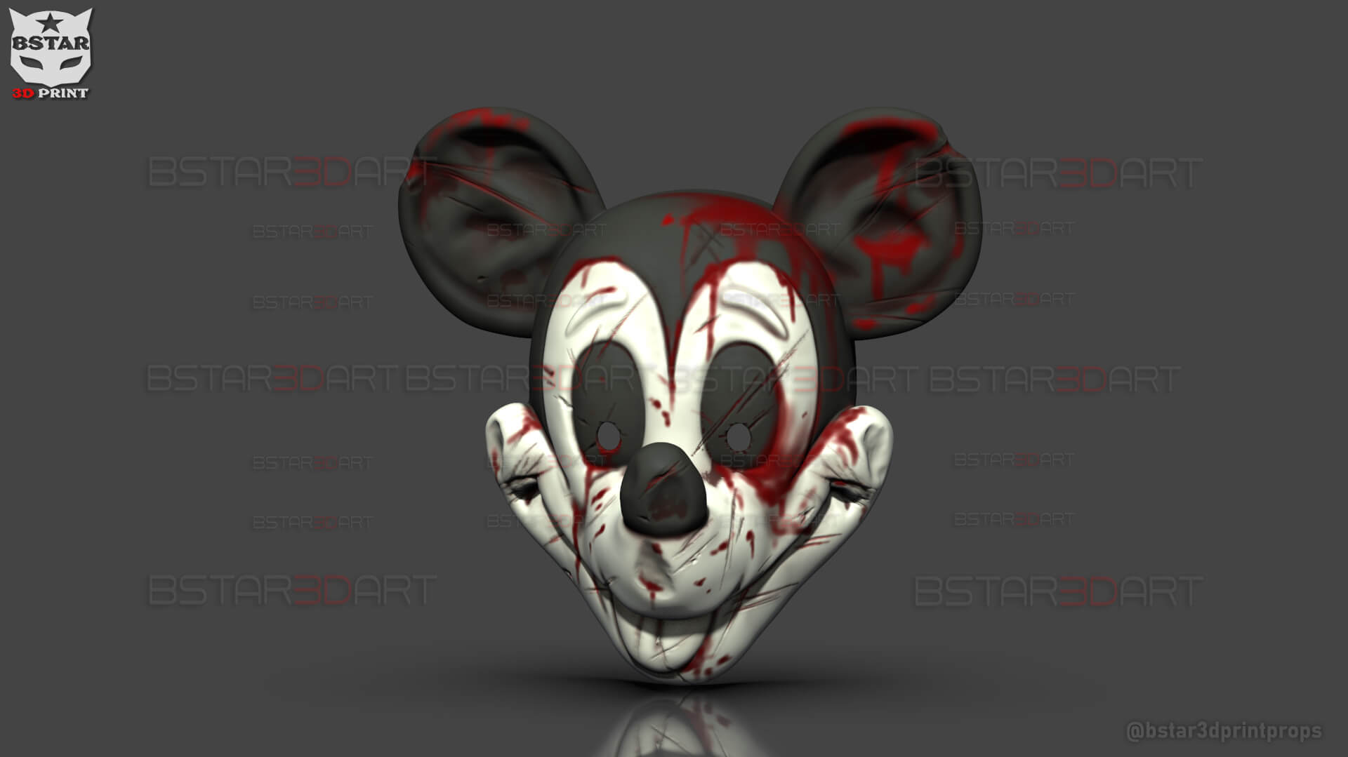 Mickey Mouse Trap Mask- Damaged Version - Halloween Cosplay 3D Print ...
