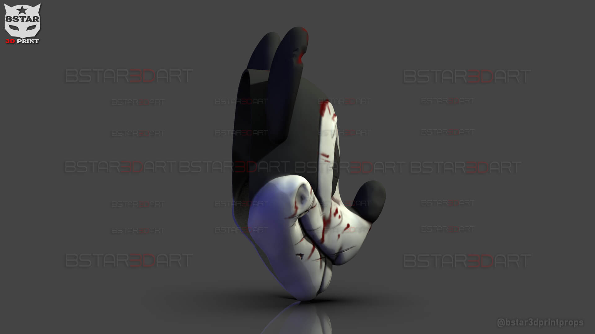 Mickey Mouse Trap Mask- Damaged Version - Halloween Cosplay 3D Model by ...