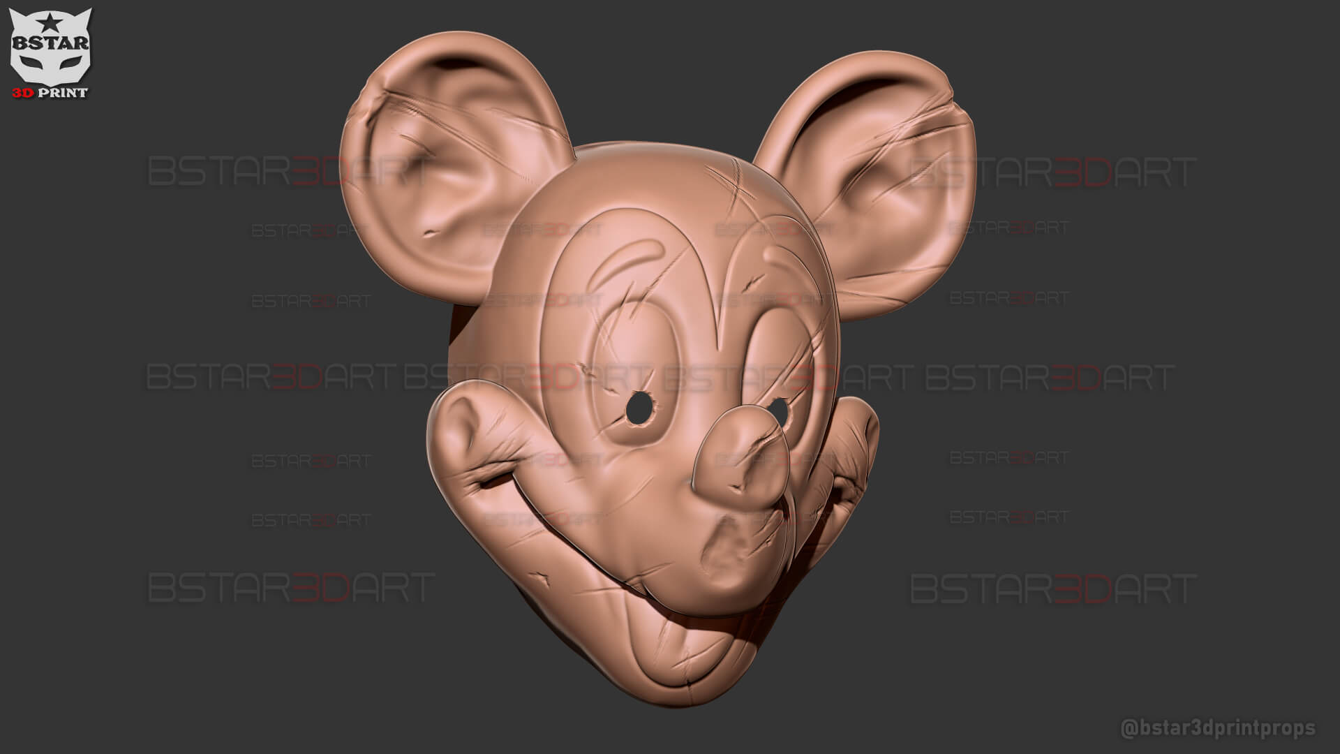 Mickey Mouse Trap Mask- Damaged Version - Halloween Cosplay 3D Print ...