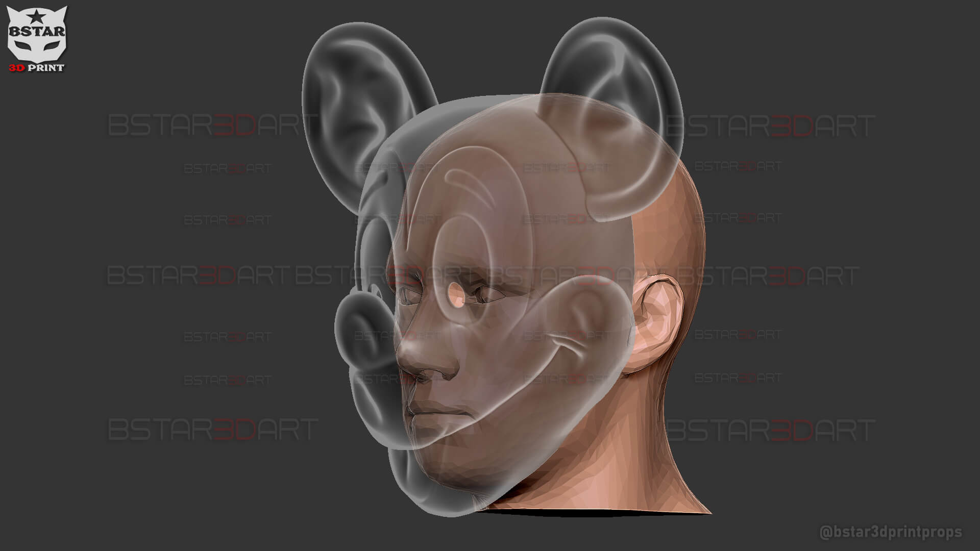 Mickey Mouse Trap Mask - Halloween Cosplay 3D Print Model by blackstar90