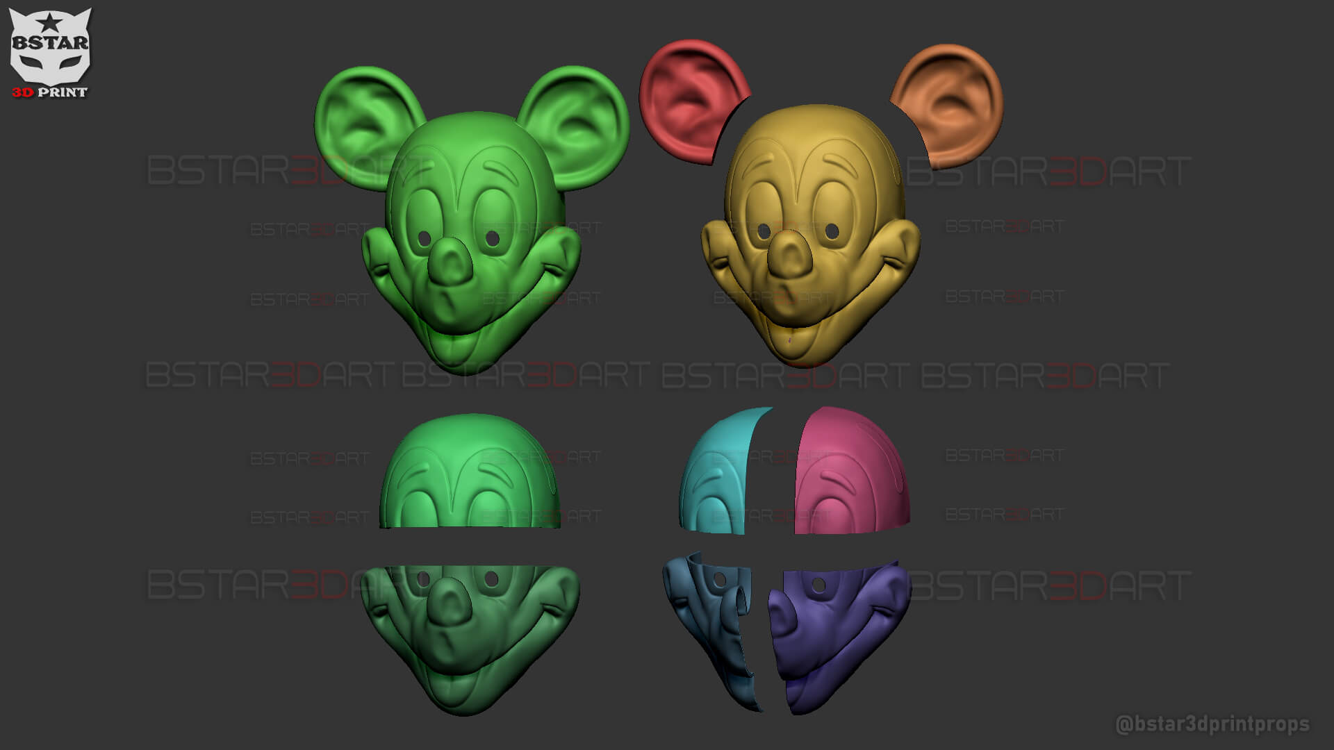 Mickey Mouse Trap Mask - Halloween Cosplay 3D Print Model by blackstar90