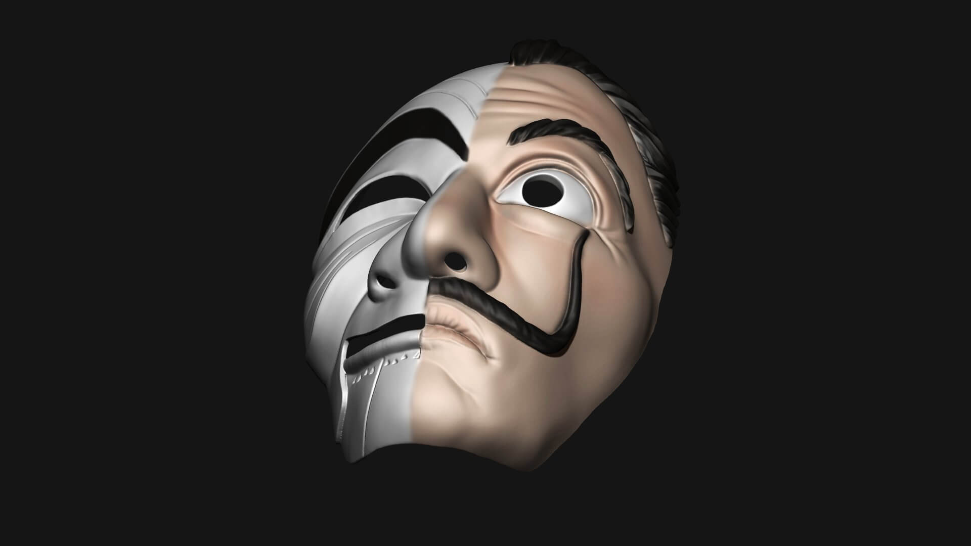 Money Heist Mask - Mixed Version Korea and Spainish 3D Print Model by ...