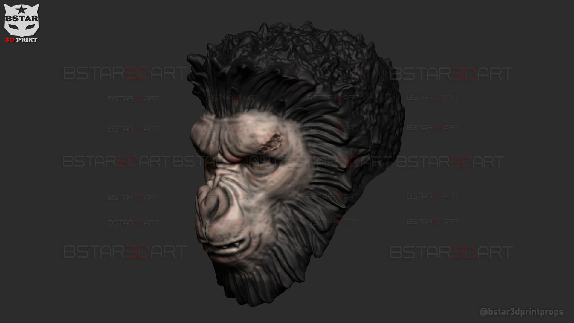 Monkey Man Face Mask - Halloween Cosplay 3D Model by blackstar90