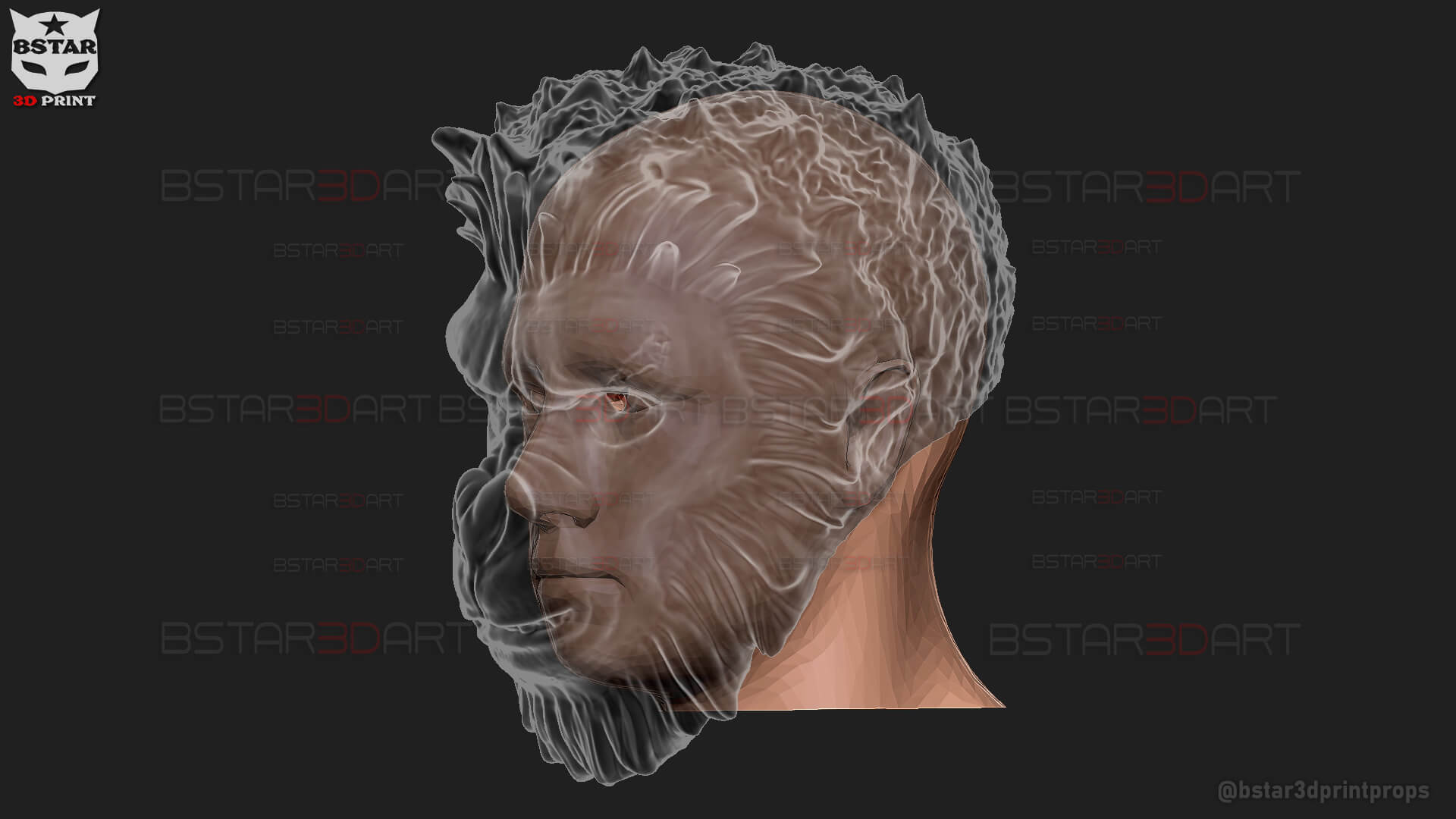 Monkey Man Face Mask - Halloween Cosplay 3D Model by blackstar90