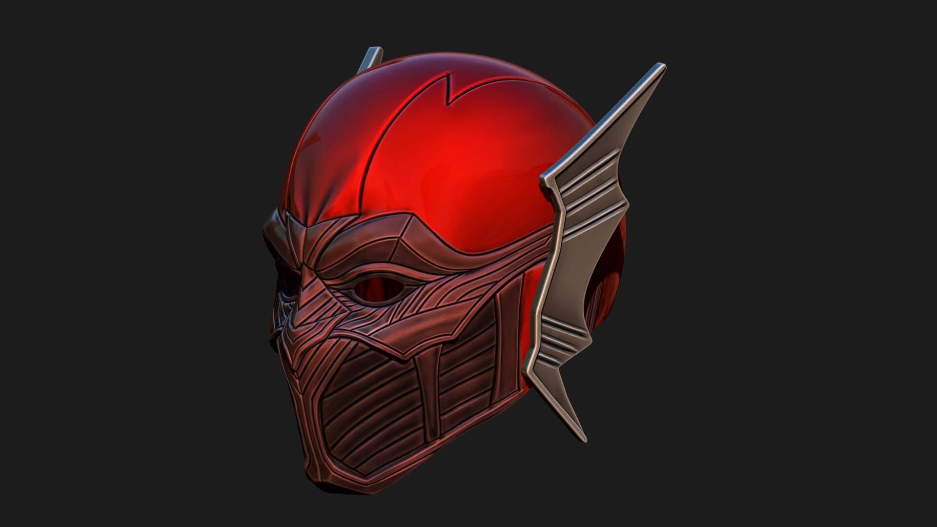 Red Death Batman Mask - 3D Model by blackstar90