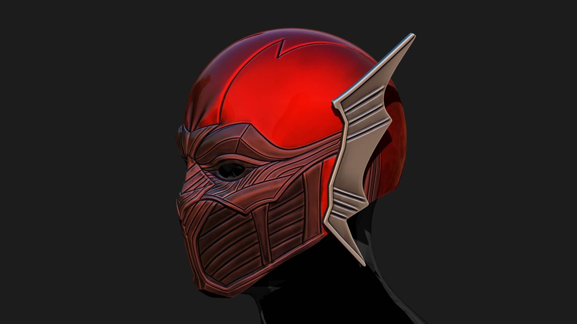 Red Death Batman Mask - 3D Model by blackstar90