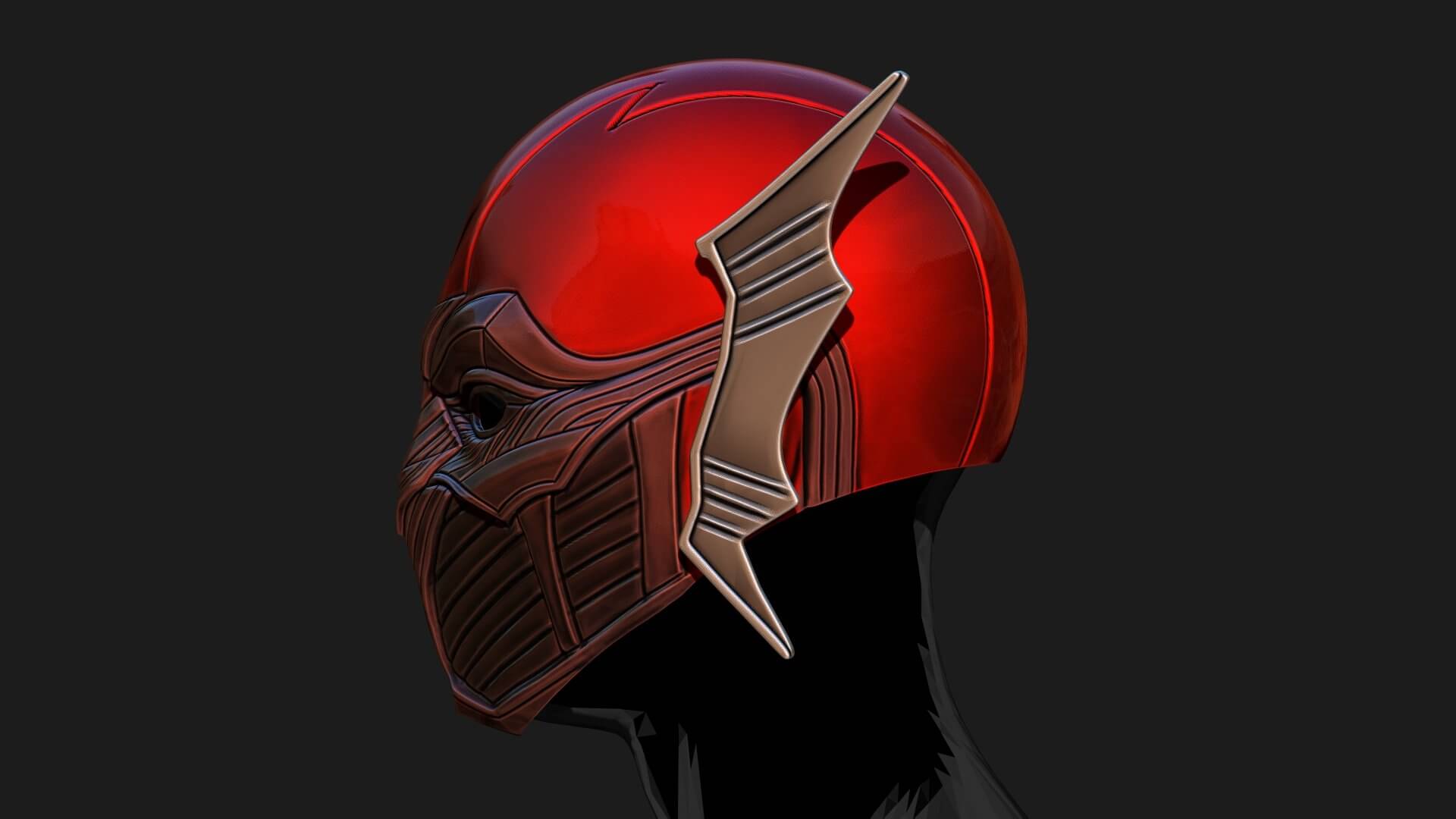 Red Death Batman Mask - 3D Model by blackstar90