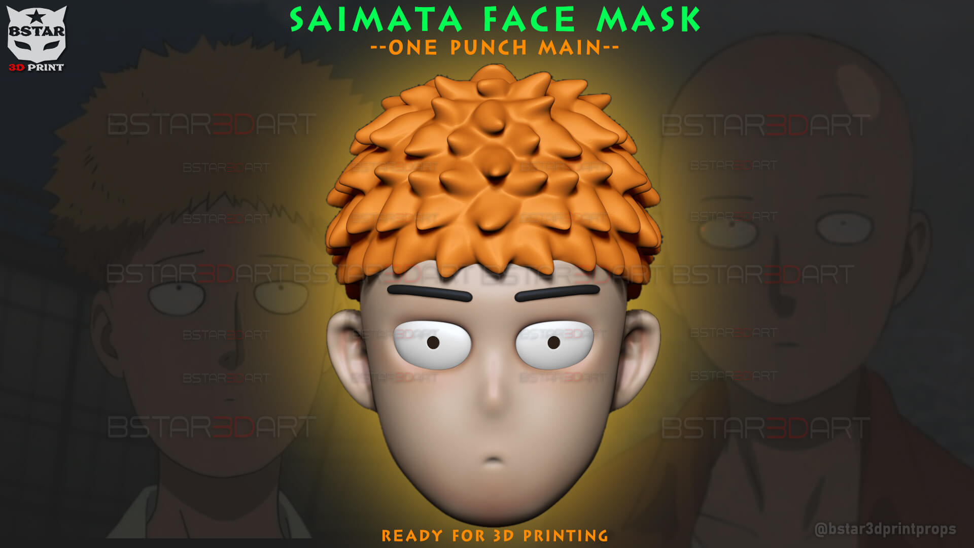 Saitama Head Mask Decor Wearable - One Punch Man Cosplay 3D Model by ...