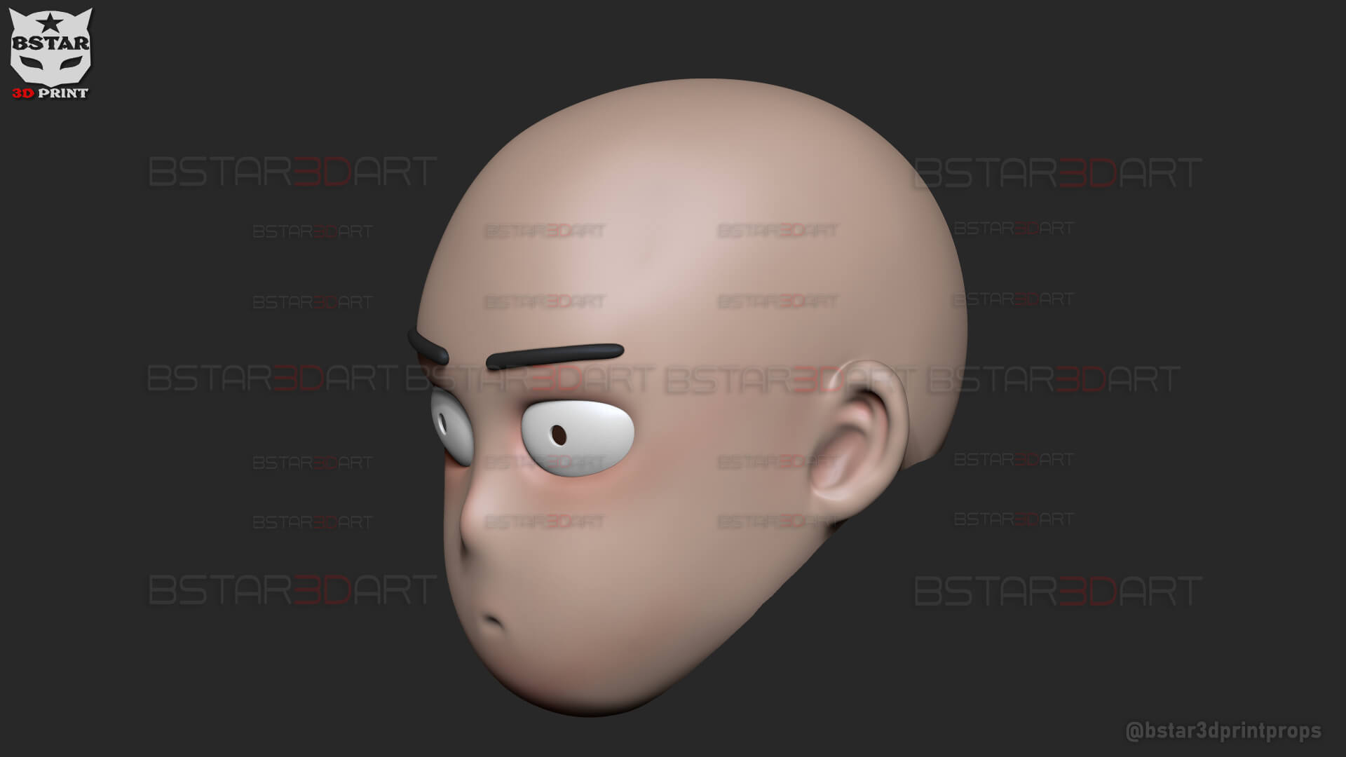 Saitama Head Mask Decor Wearable - One Punch Man Cosplay 3D Model by ...