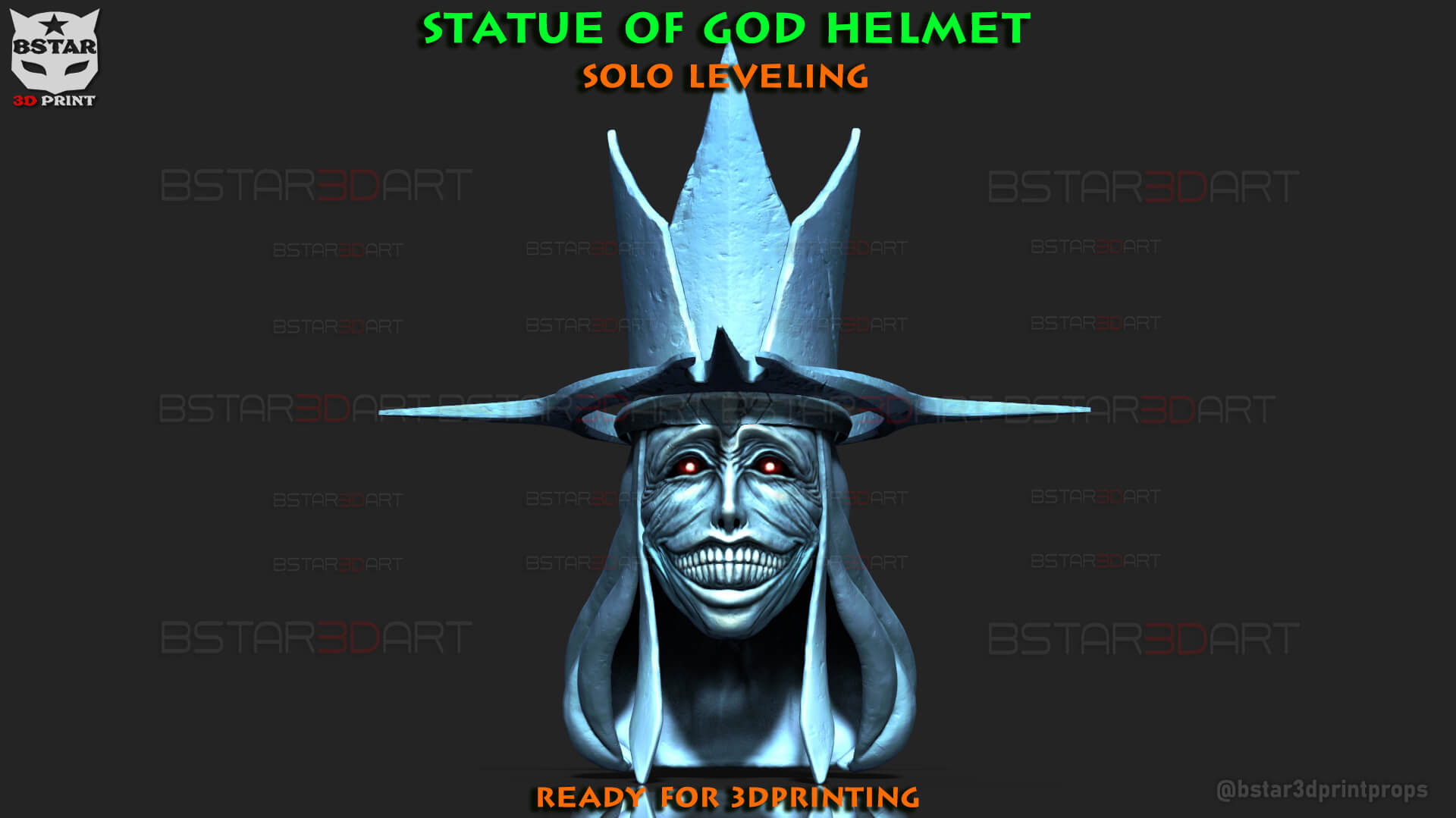 Statue of God Helmet- Solo Leveling Cosplay 3D Model by blackstar90