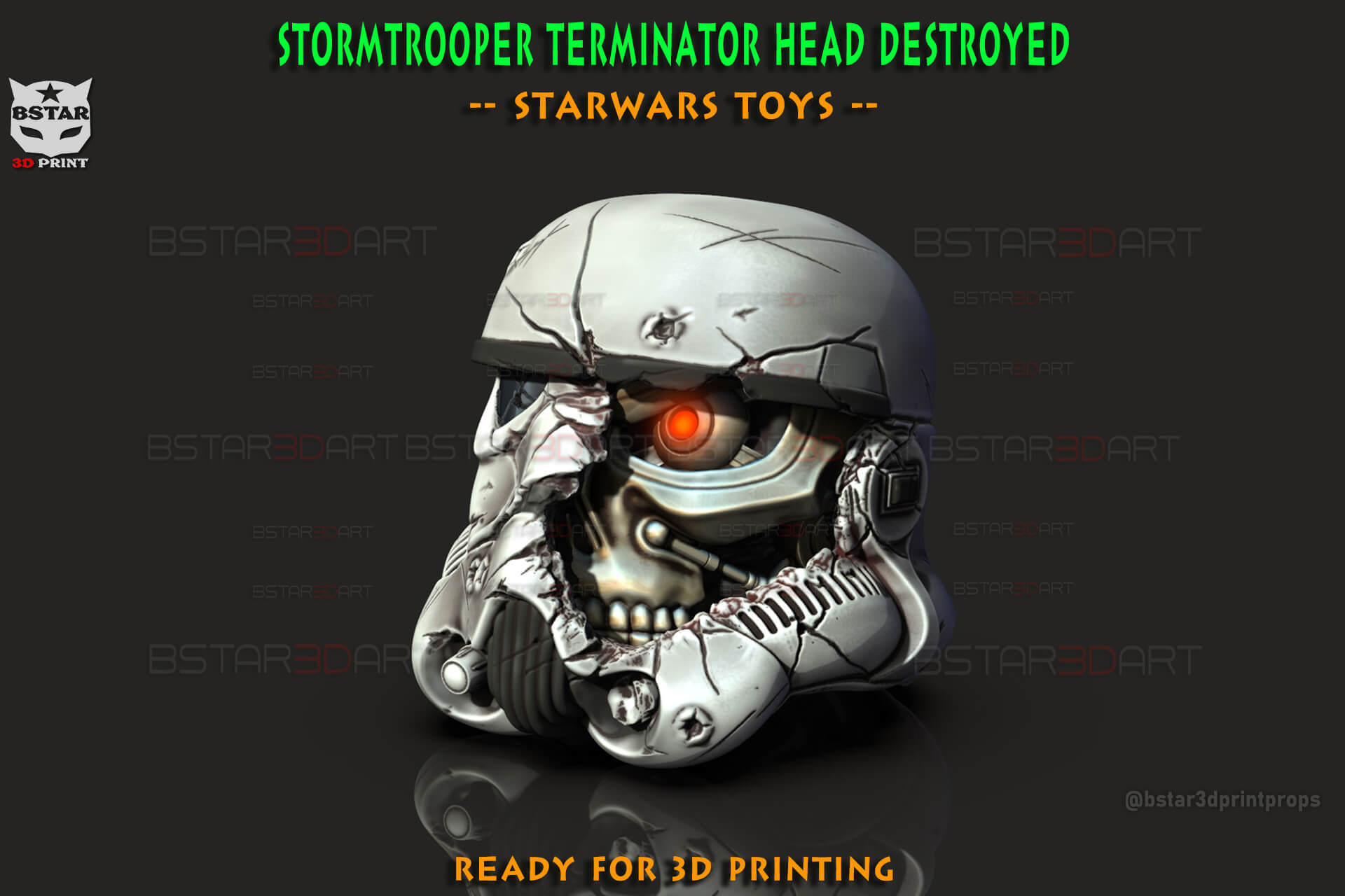 Stormtrooper Terminator Head Destroyed - Starwars Toys 3D Model by ...