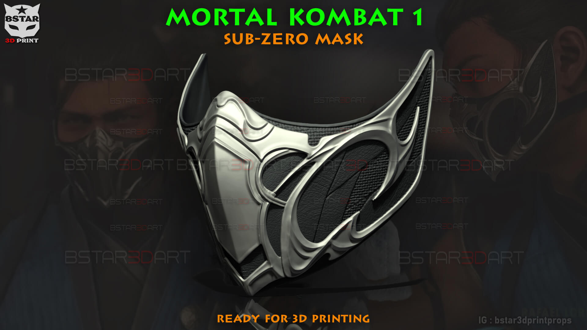 Sub Zero Mask High Quality - Mortal Kombat 1 Cosplay 3D Model by ...