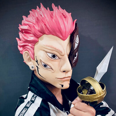 Sukuna Final Form Head Mask (with Hair) - Jujutsu Kaisen 3D Model by ...