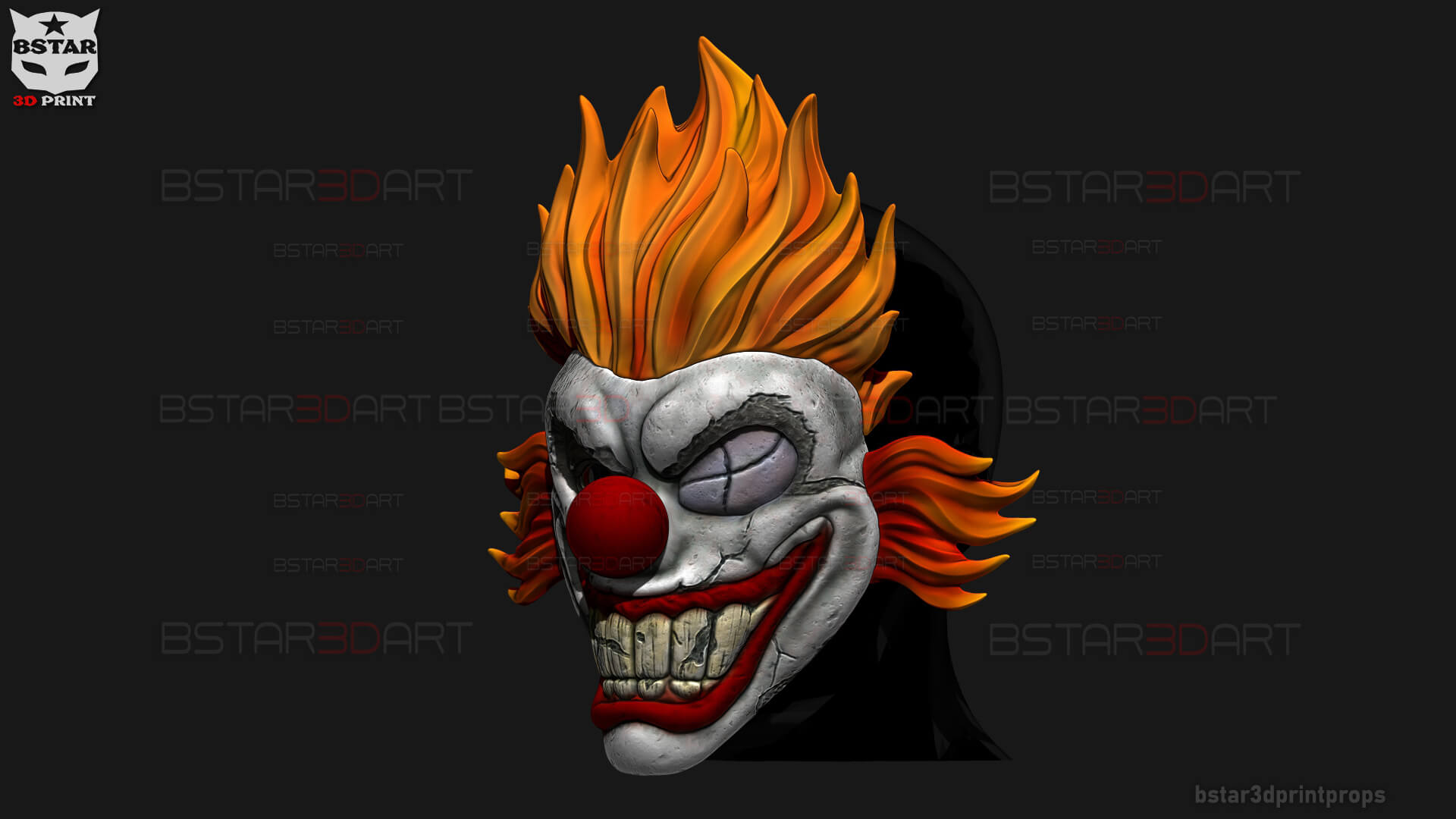Sweet Tooth Twisted Metal Mask With Hair High Quality - 3D Model by ...