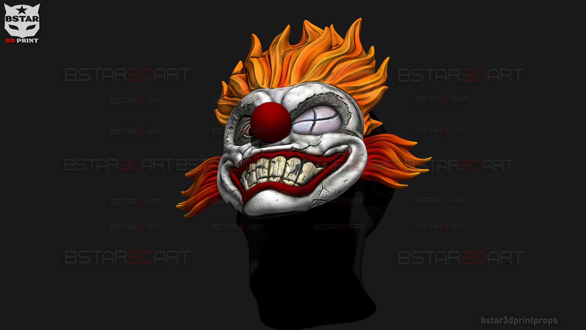 Sweet Tooth Twisted Metal Mask With Hair High Quality - 3D Print Model ...