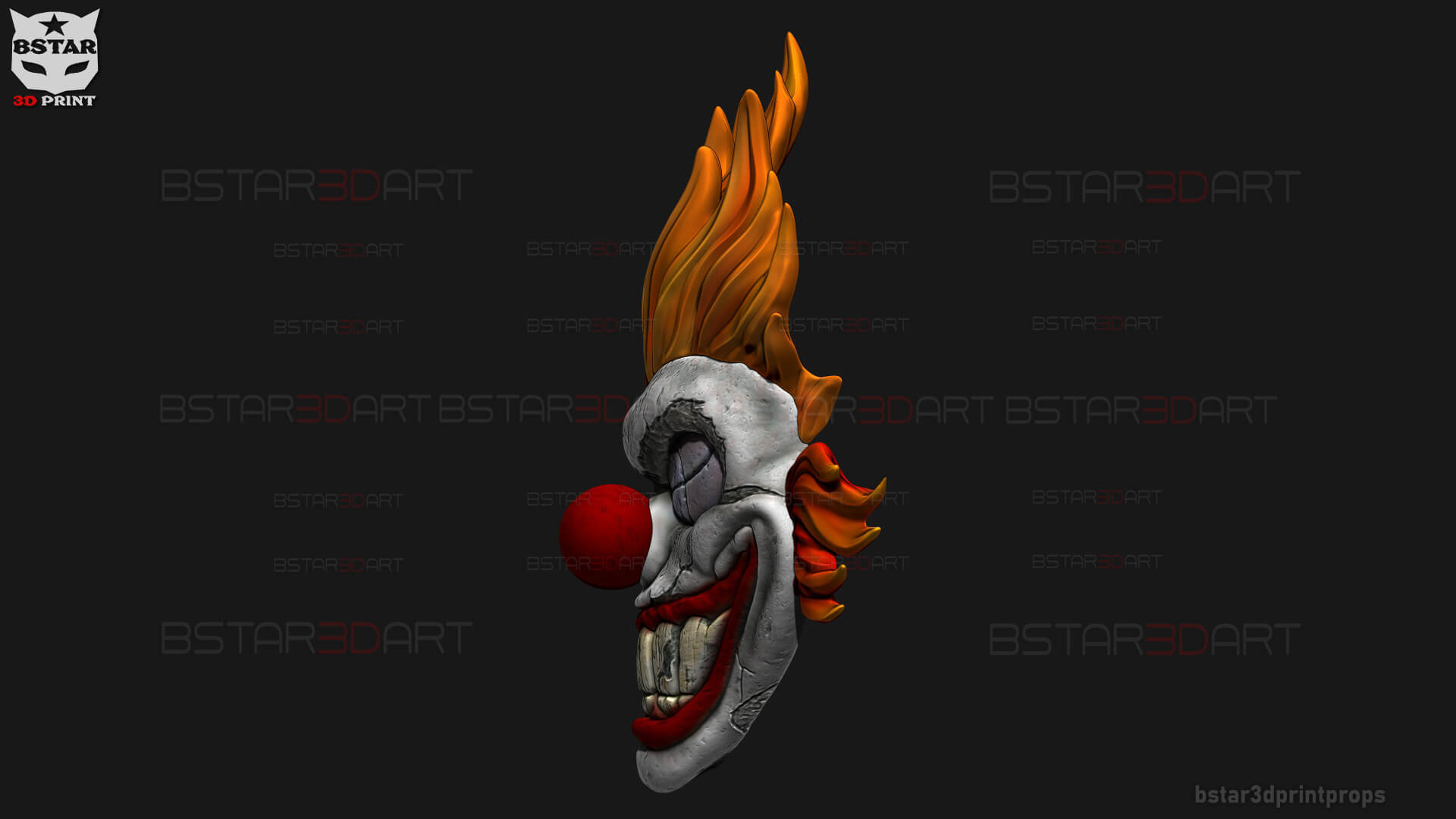 Sweet Tooth Twisted Metal Mask With Hair High Quality - 3D Print Model ...