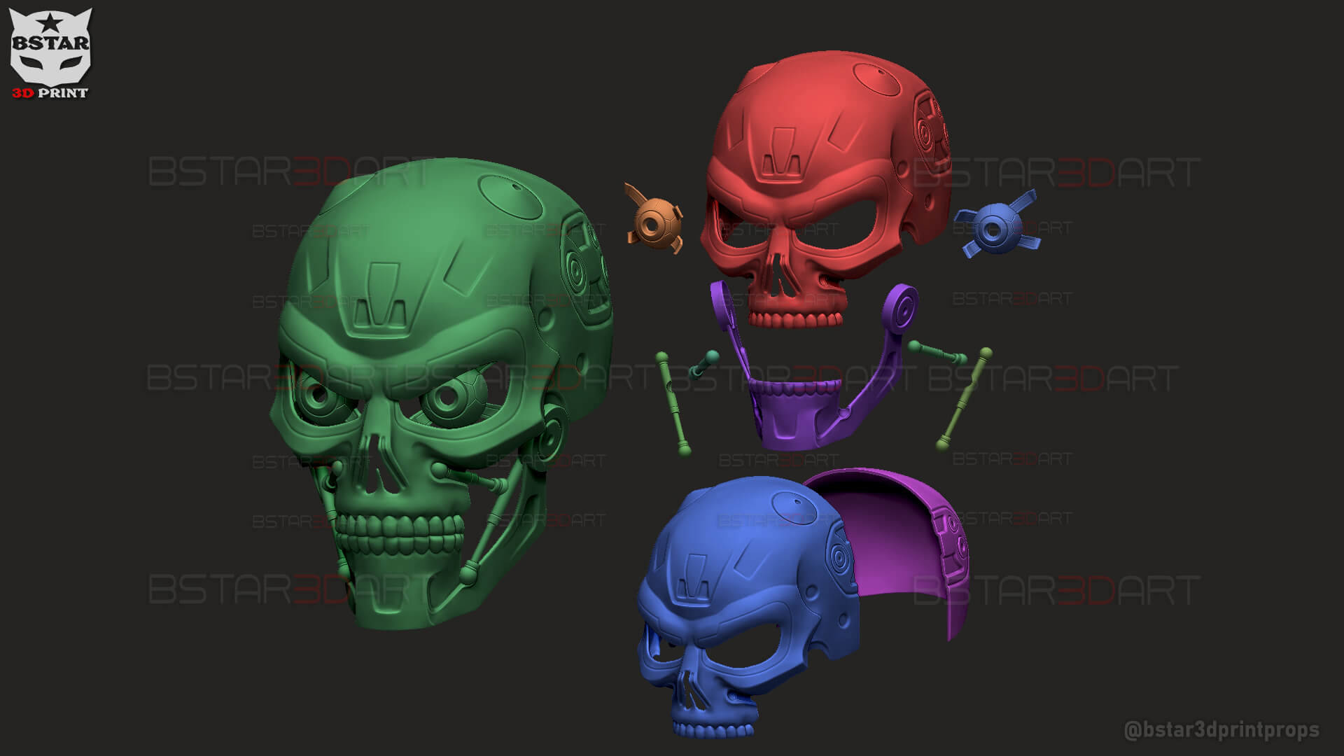 Ternimator Zero Skull Mask - Anime Netflix Cosplay 3D Model by blackstar90