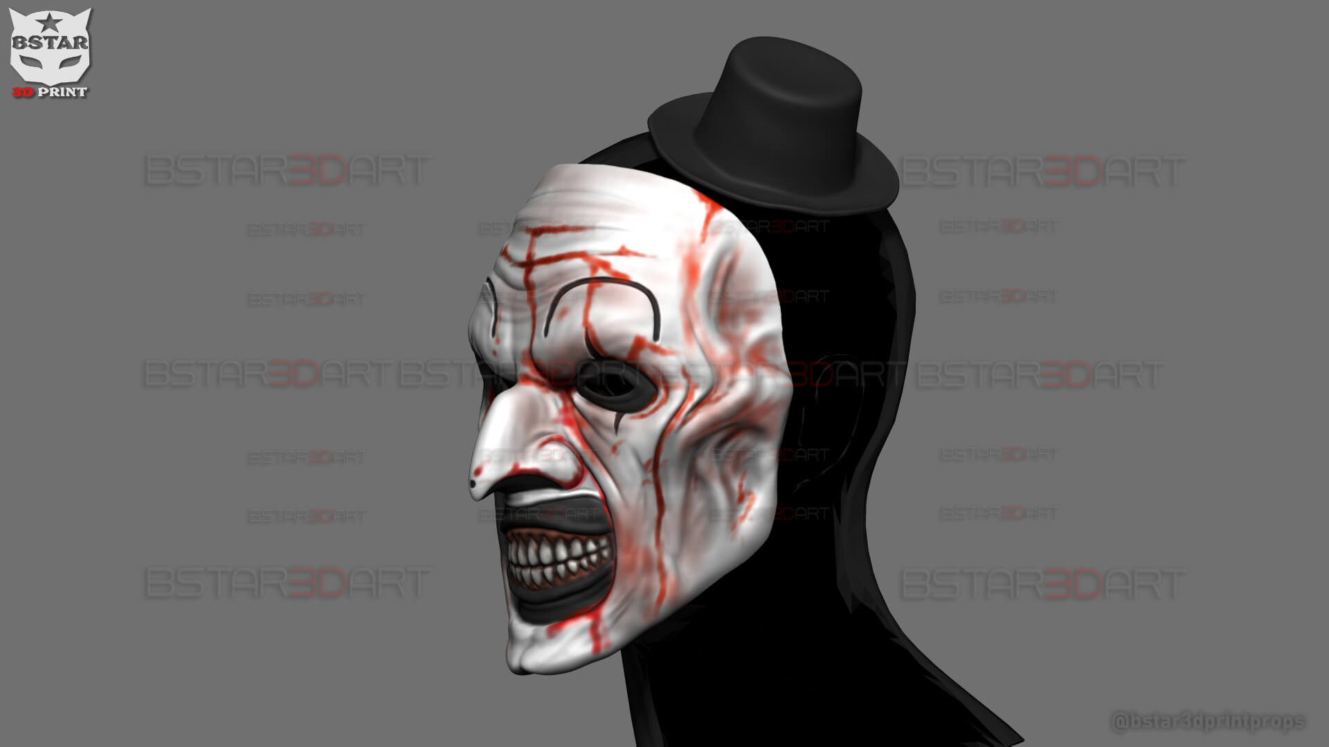 Art The Clown Mask - Terrifier 3 Cosplay for Halloween 3D Model by ...