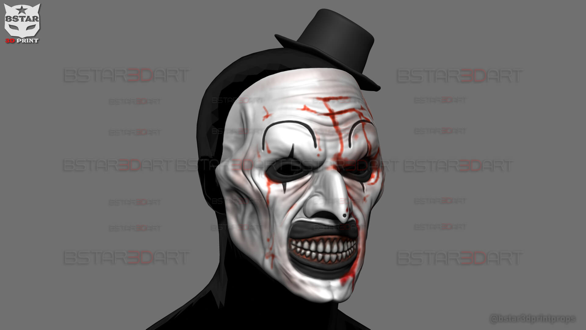 Art The Clown Mask - Terrifier 3 Cosplay for Halloween 3D Model by ...