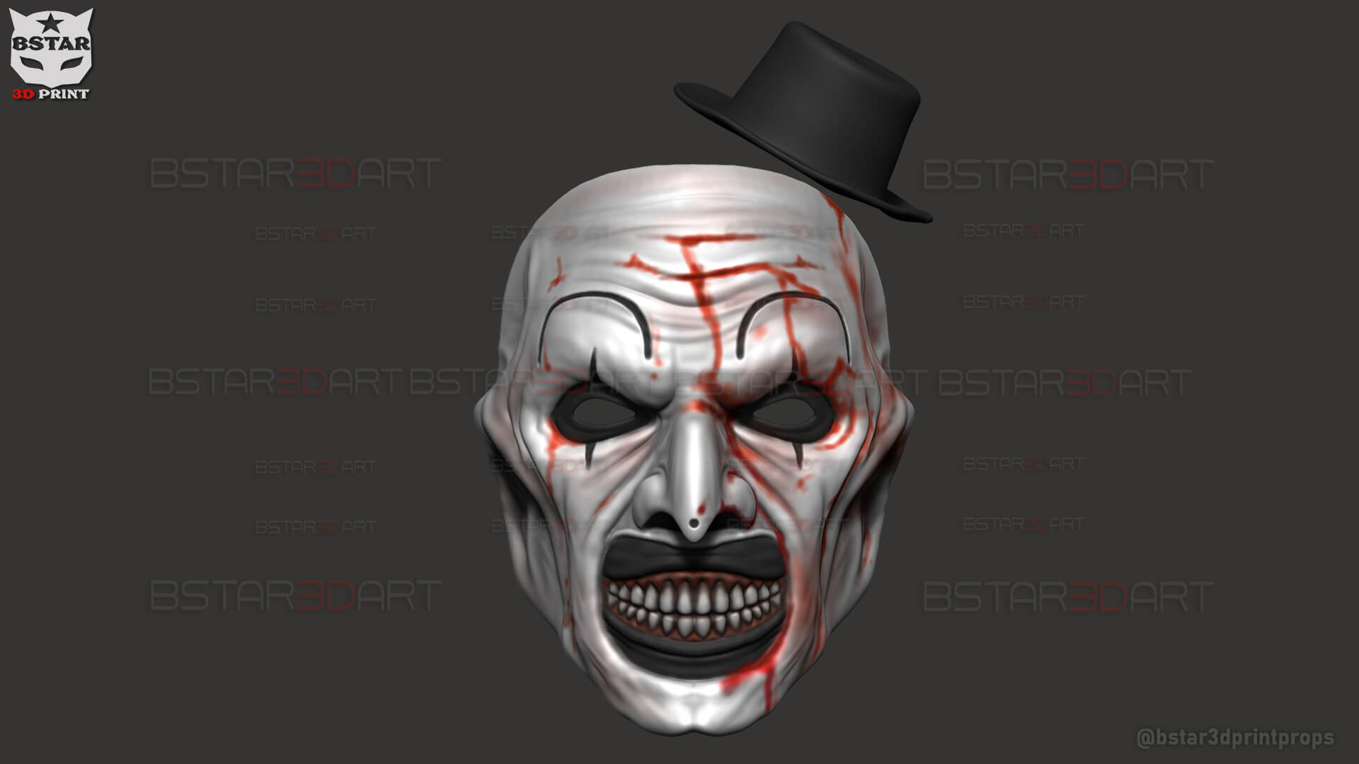 Art The Clown Mask - Terrifier 3 Cosplay for Halloween 3D Model by ...