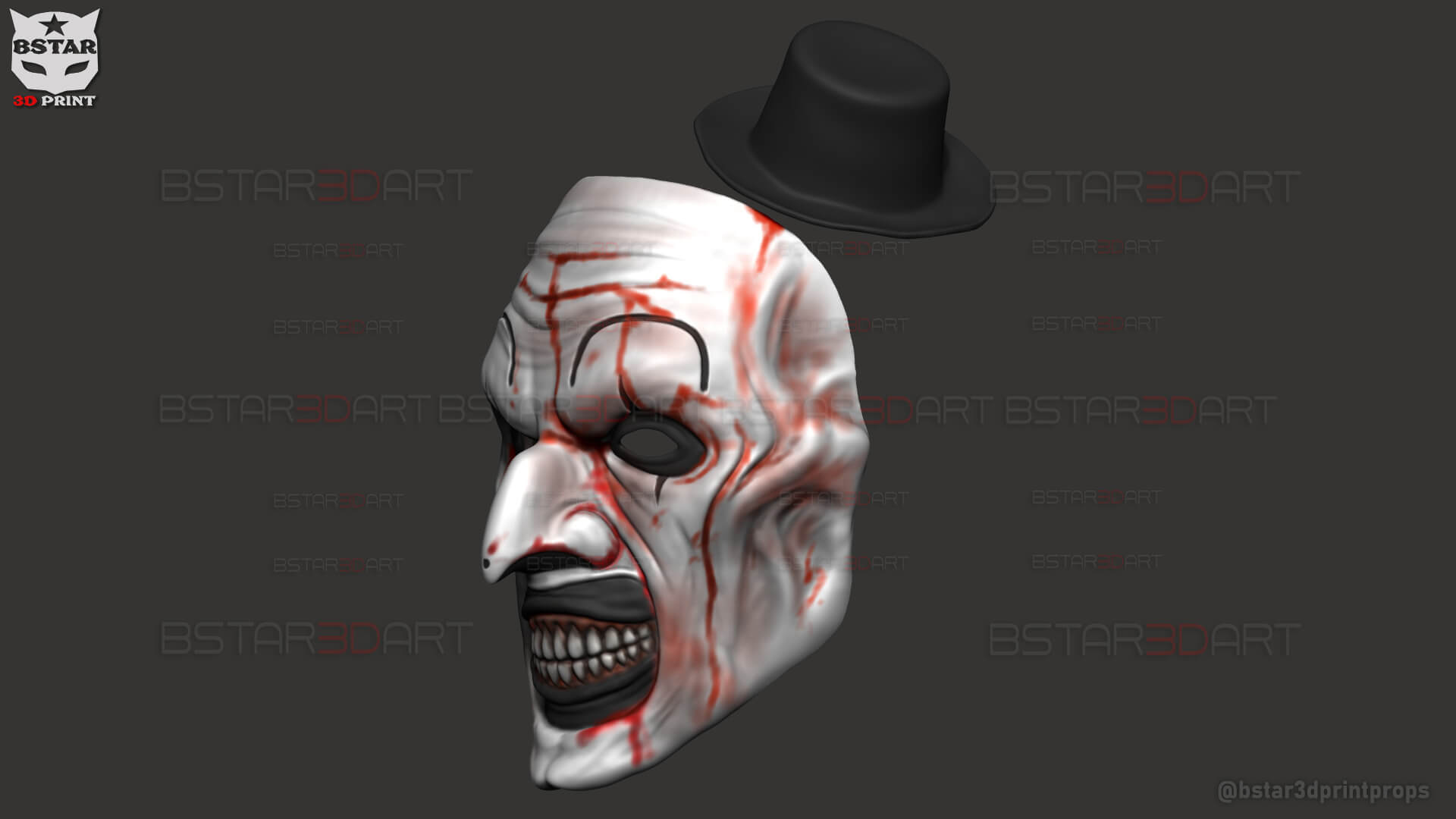 Art The Clown Mask - Terrifier 3 Cosplay for Halloween 3D Model by ...