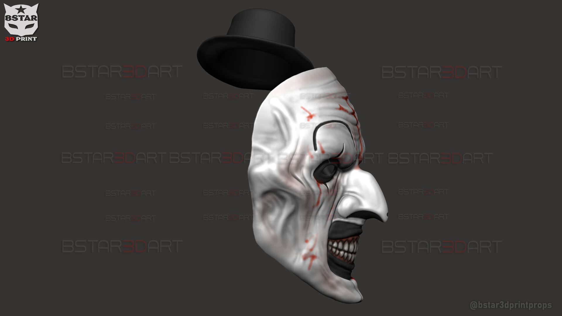 Art The Clown Mask - Terrifier 3 Cosplay for Halloween 3D Model by ...