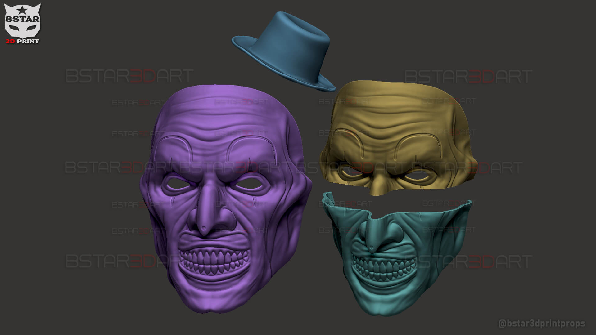 Art The Clown Mask - Terrifier 3 Cosplay for Halloween 3D Model by ...