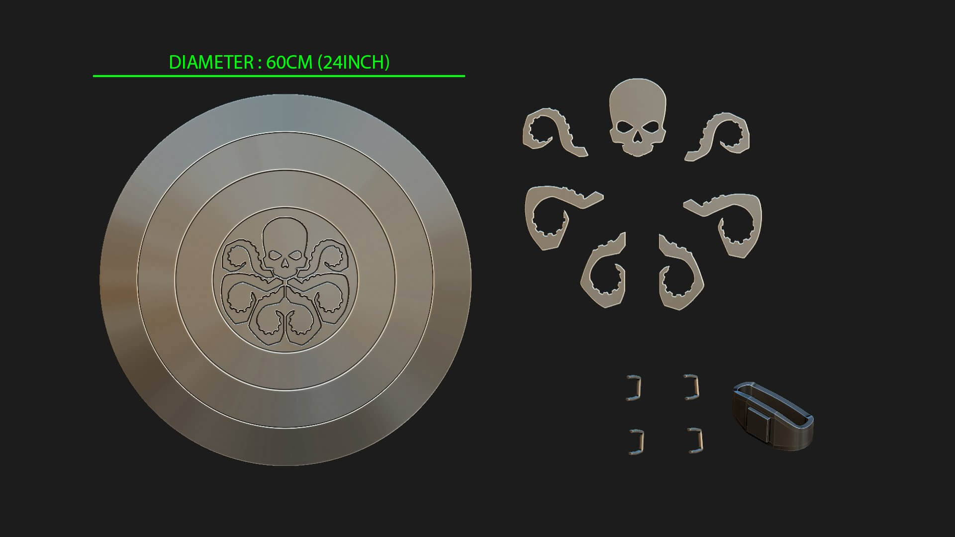 The Shield Hydra Captain America - Hail Hydra 3D Model by blackstar90