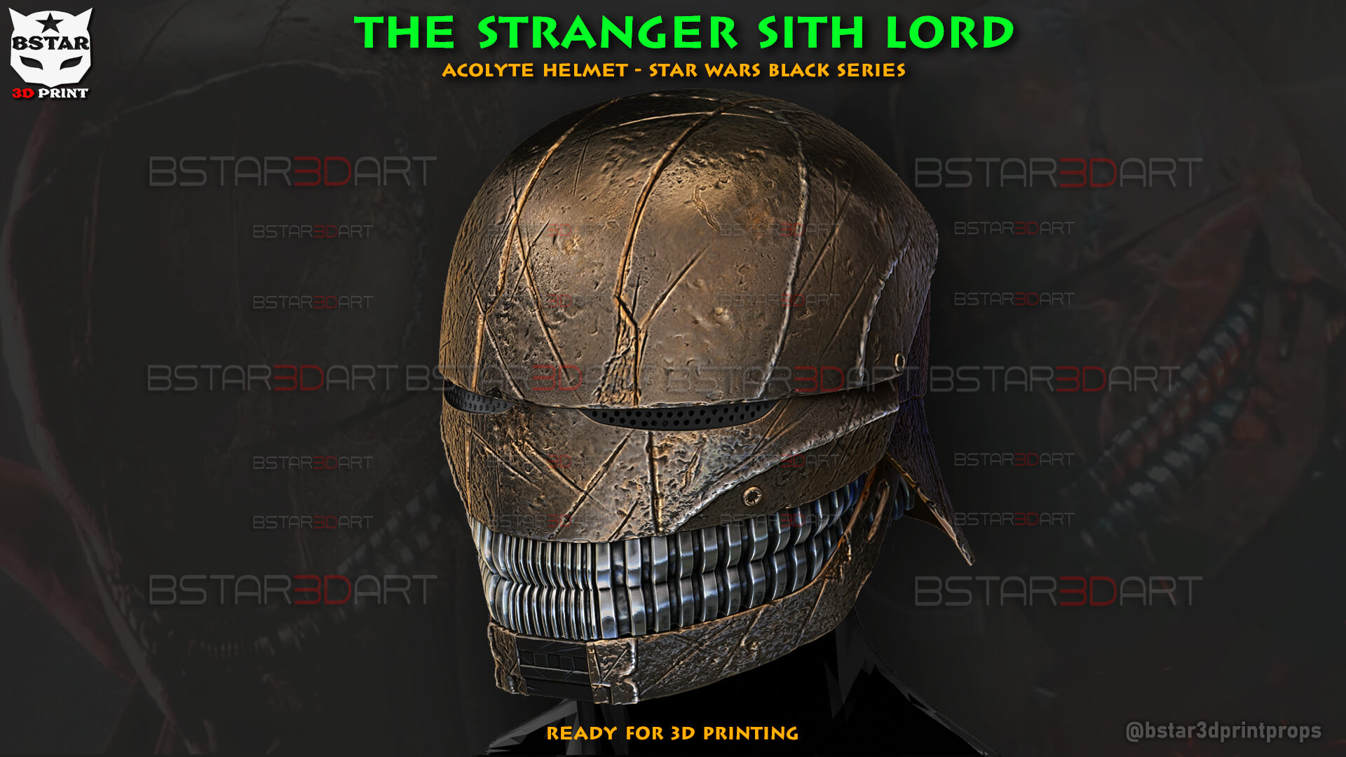 The Stranger Sith Lord Helmet - Acolyte Helmet - Star Wars 3D Print ...