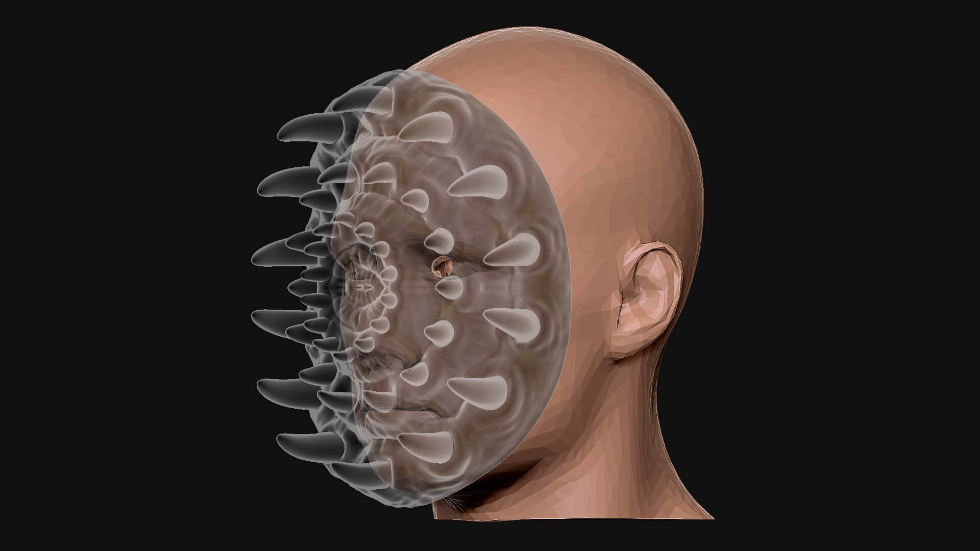 Tooth Horror Mask - 3D Model by blackstar90