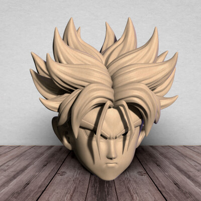 Trunks Head Mask Wearable -Dragon Ball Cosplay and Decor 3D Model by ...