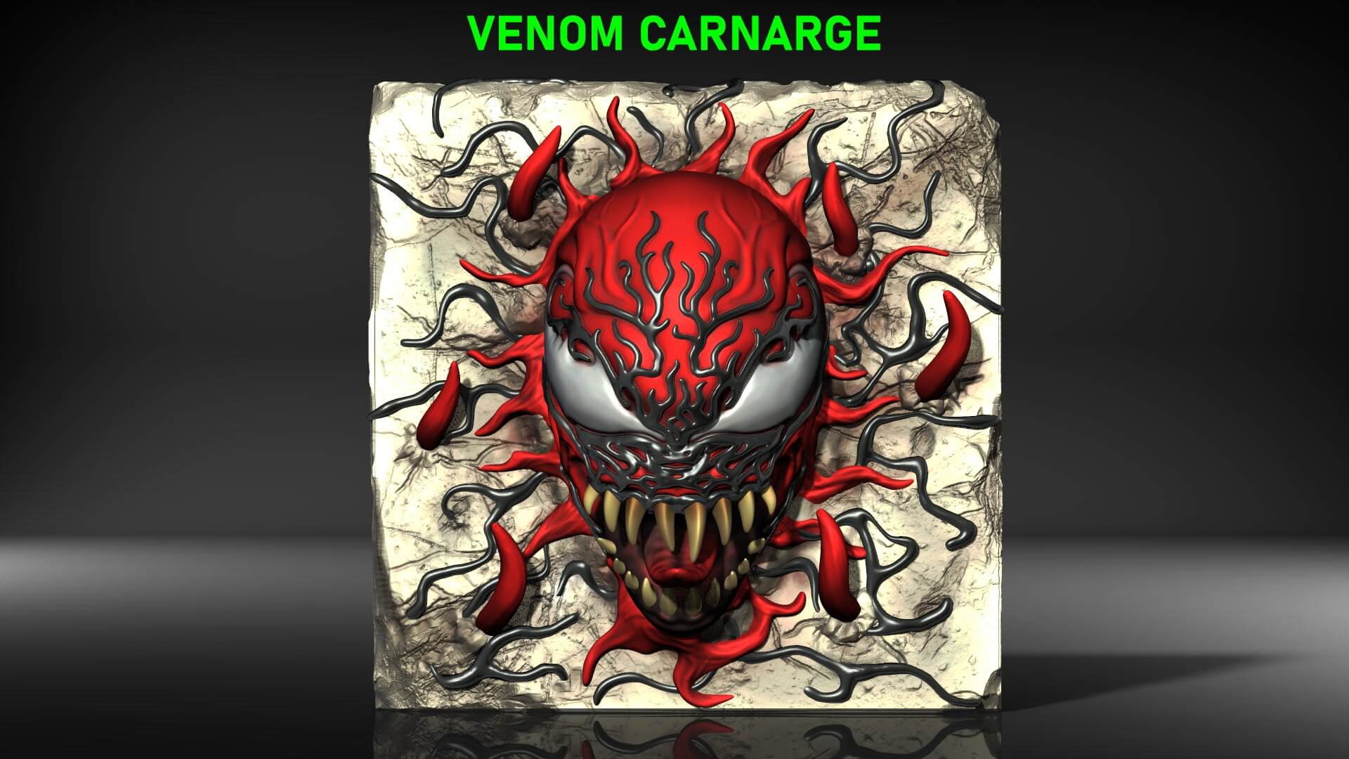 Venom Carnage - Frame Decor 3D Print Model by blackstar90