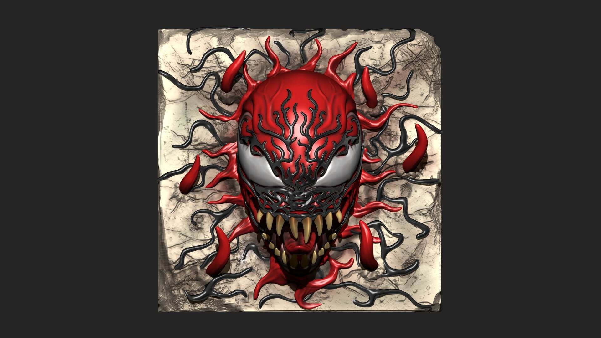 Venom Carnage - Frame Decor 3D Model by blackstar90